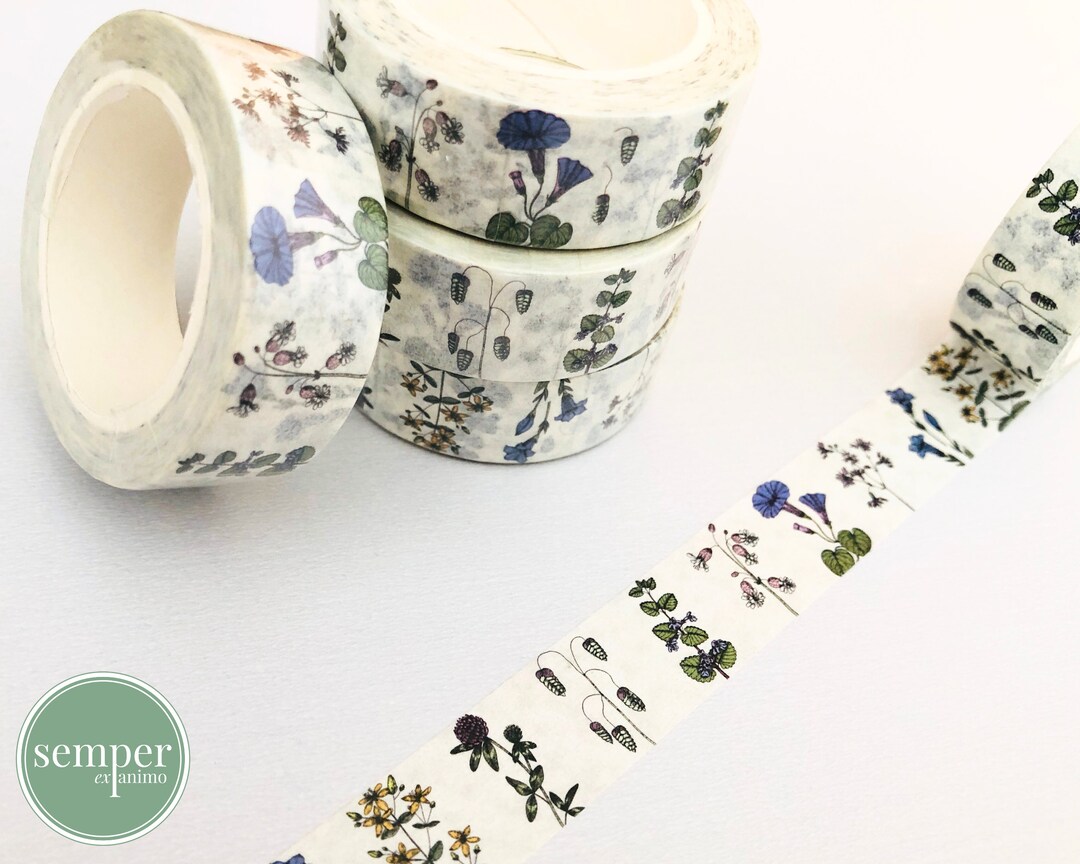 1 Roll Wild Flower Washi Paper Tape Masking Tape Vintage Illustrations ...