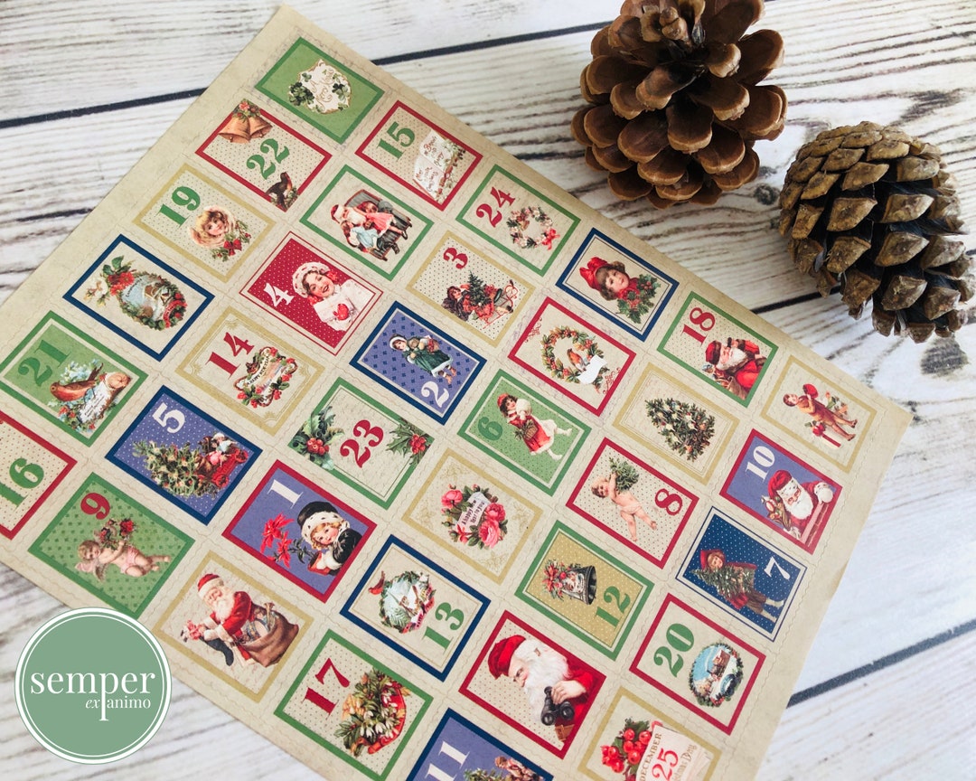 Advent Stickers Journaling Stickers Ephemera Scrapbooking Countdown ...