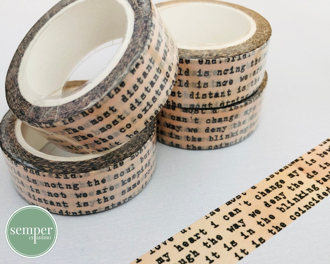 1 Roll Vintage Typewriter Font Washi Paper Tape Masking Tape Brown ...