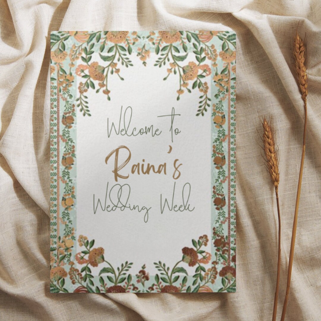 Unique Welcome Signs Digital File Sangeet Mehndi Wedding Reception ...