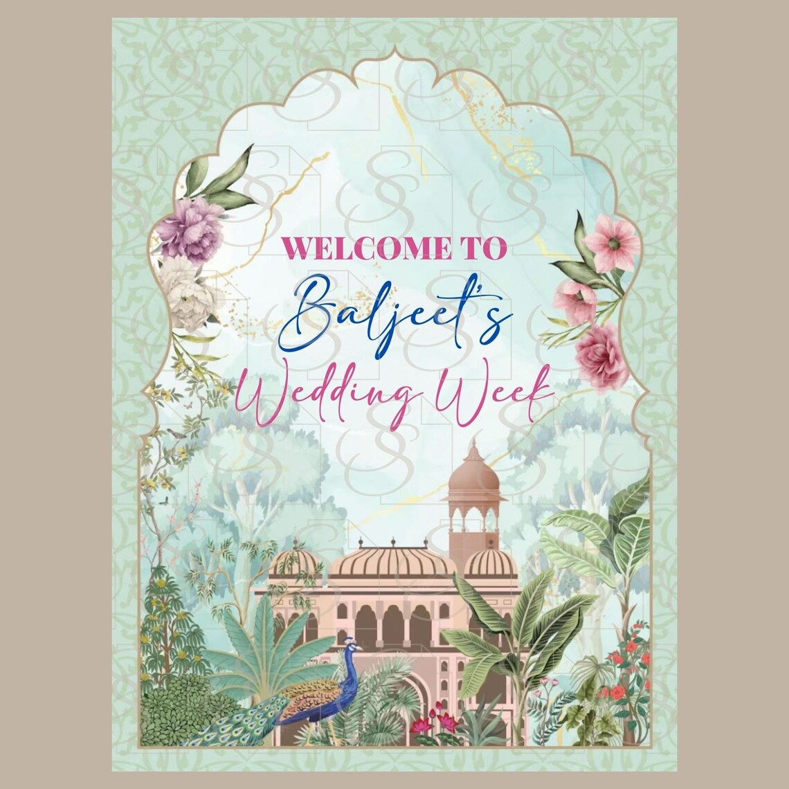 Unique Welcome Signs Digital File Sangeet Mehndi Wedding Reception ...