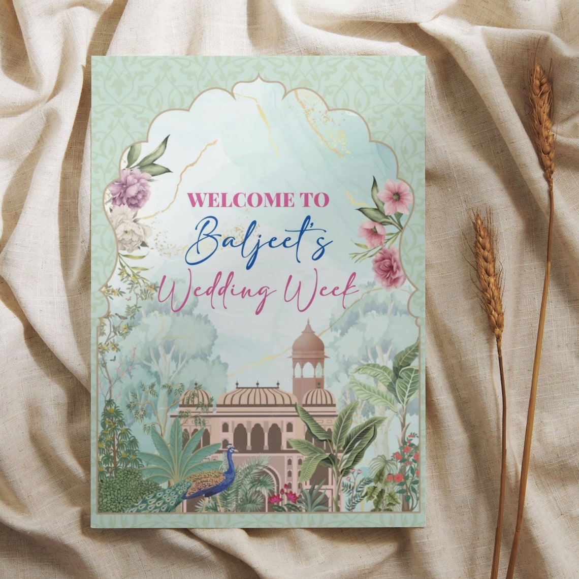 Unique Welcome Signs Digital File Sangeet Mehndi Wedding Reception ...