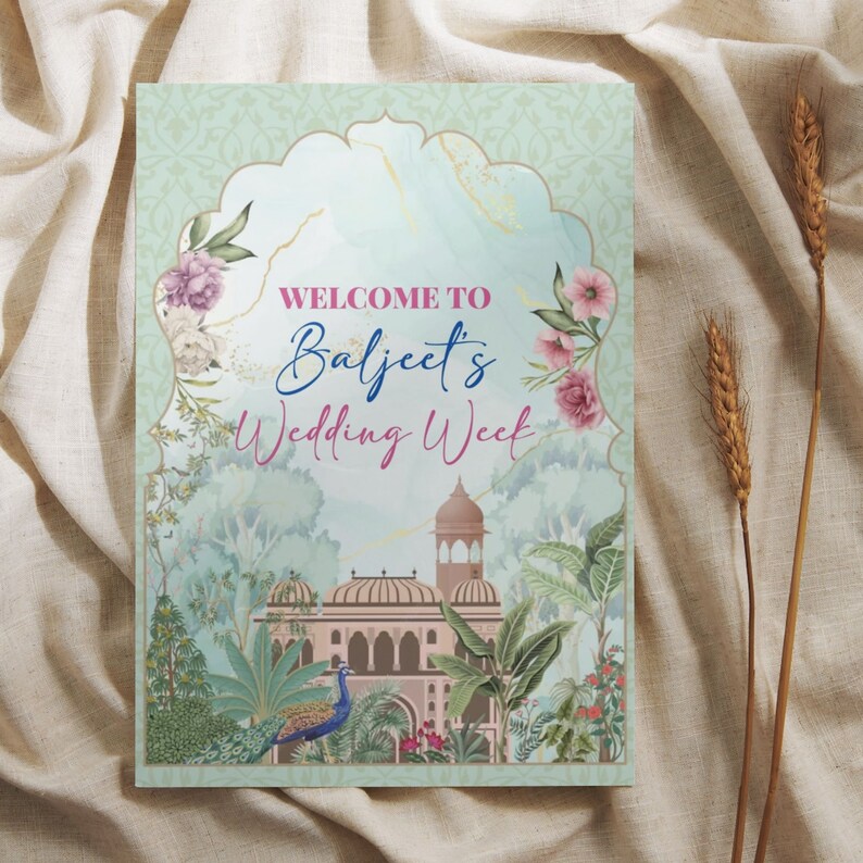Unique Welcome Signs Digital File Sangeet Mehndi Wedding Reception ...