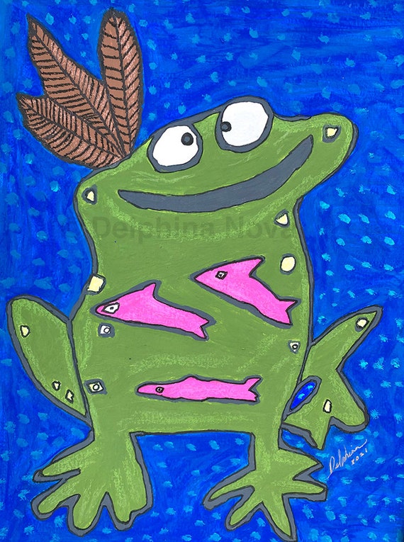 Frog Dreaming Art Print Giclee o Canvas Print Sin enmarcar | Etsy