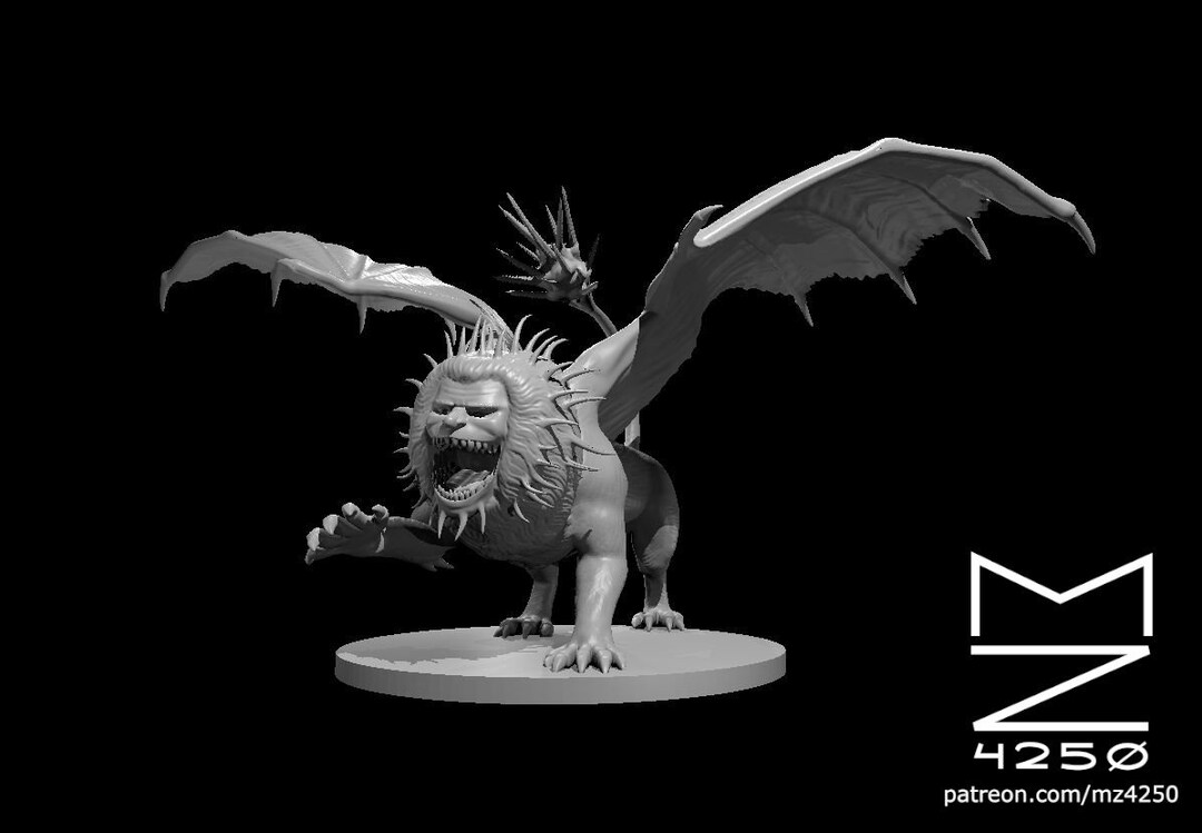 Manticore, 2 Options: Debout sur la base ou voler, Tabletop Role ...