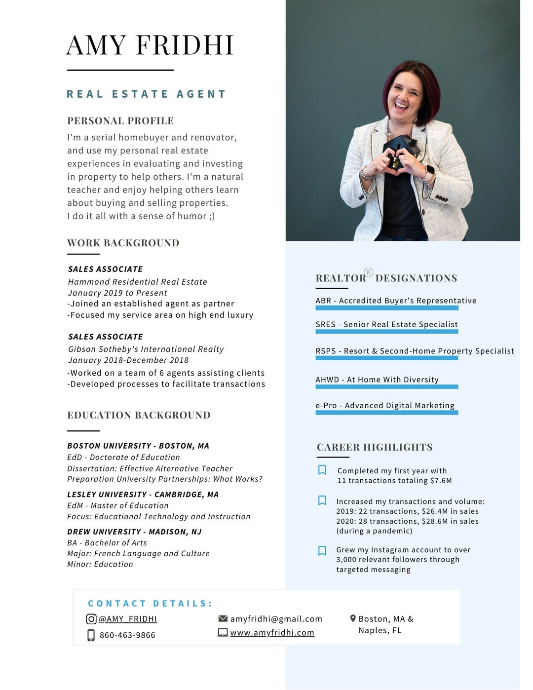 Custom Realtor® Resumé OG Template - Etsy