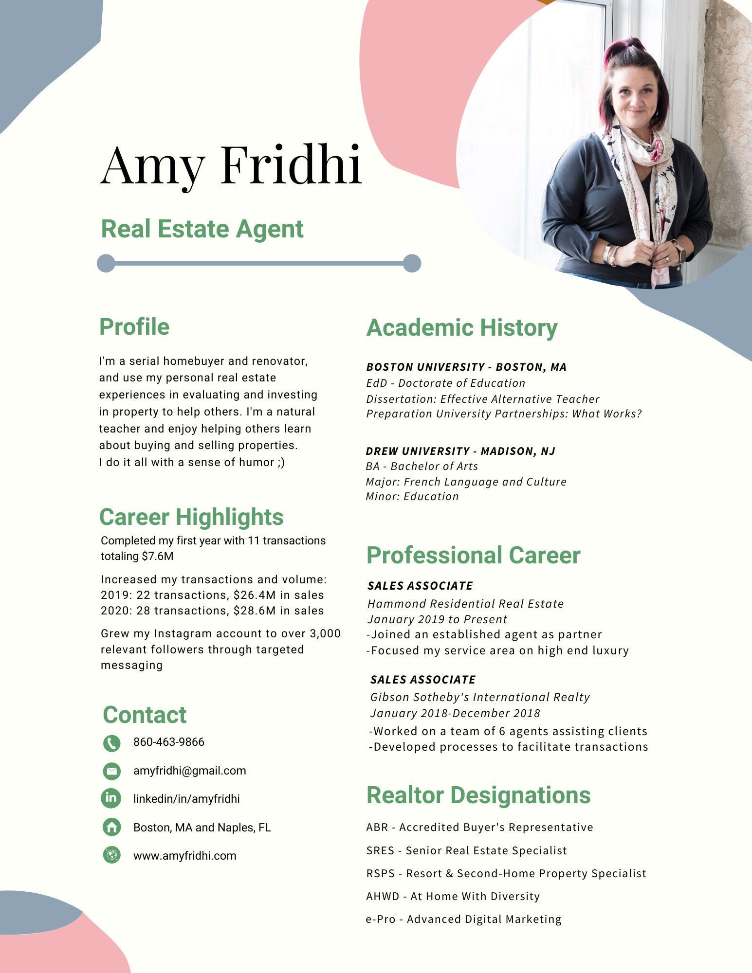 Custom Realtor® Resumé - BOHO Template - Etsy