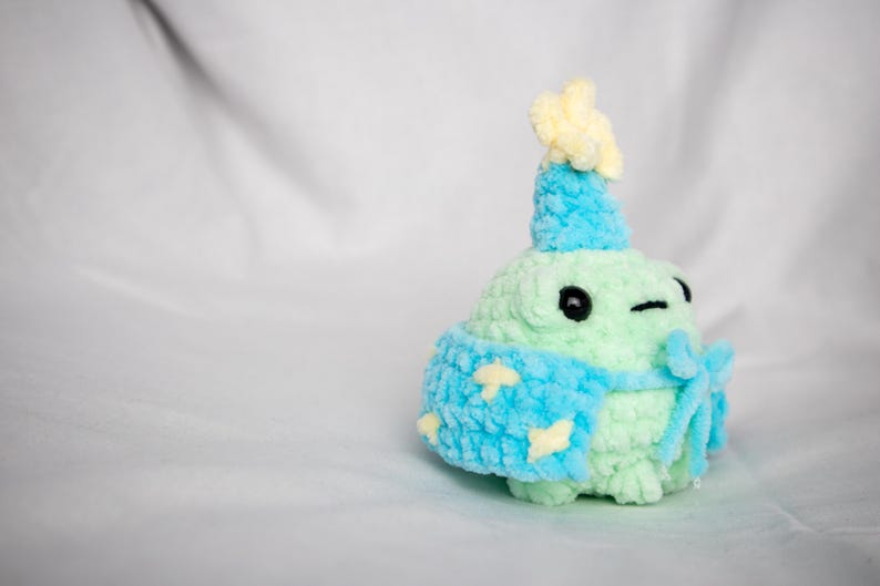 Crochet Mini Wizard Frog Plushie Handmade Magical Froggy Plush Toy Toad ...