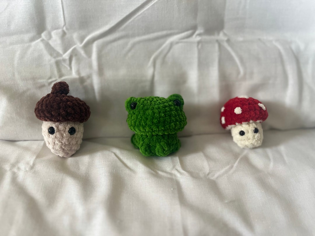 Crocheted Pop It Fidget Toy Trio Mushroom, Frog, Acorn - Etsy