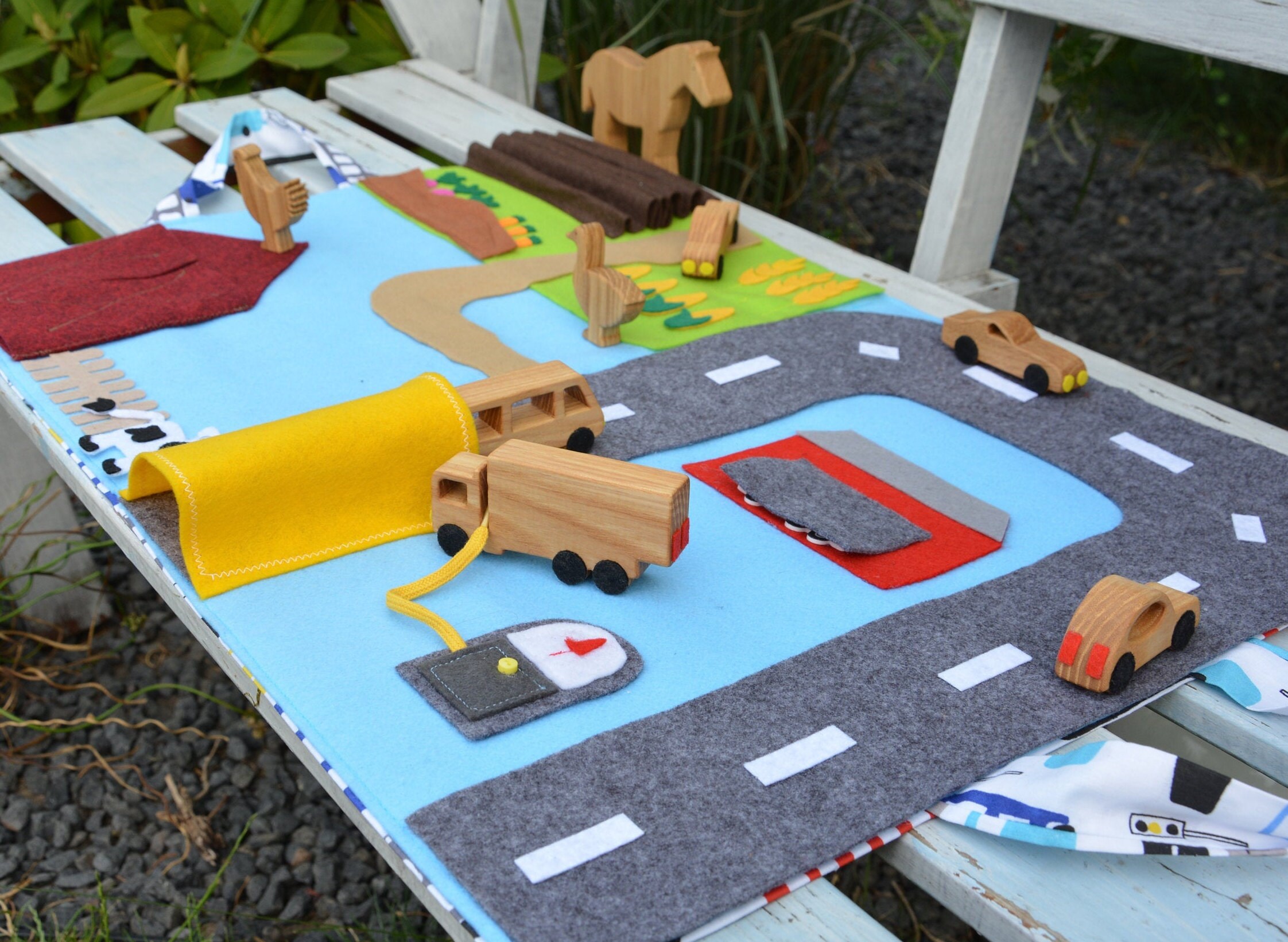 Felt Play Mat for Kids Kid Travel Activity Farm Fun Play - Etsy