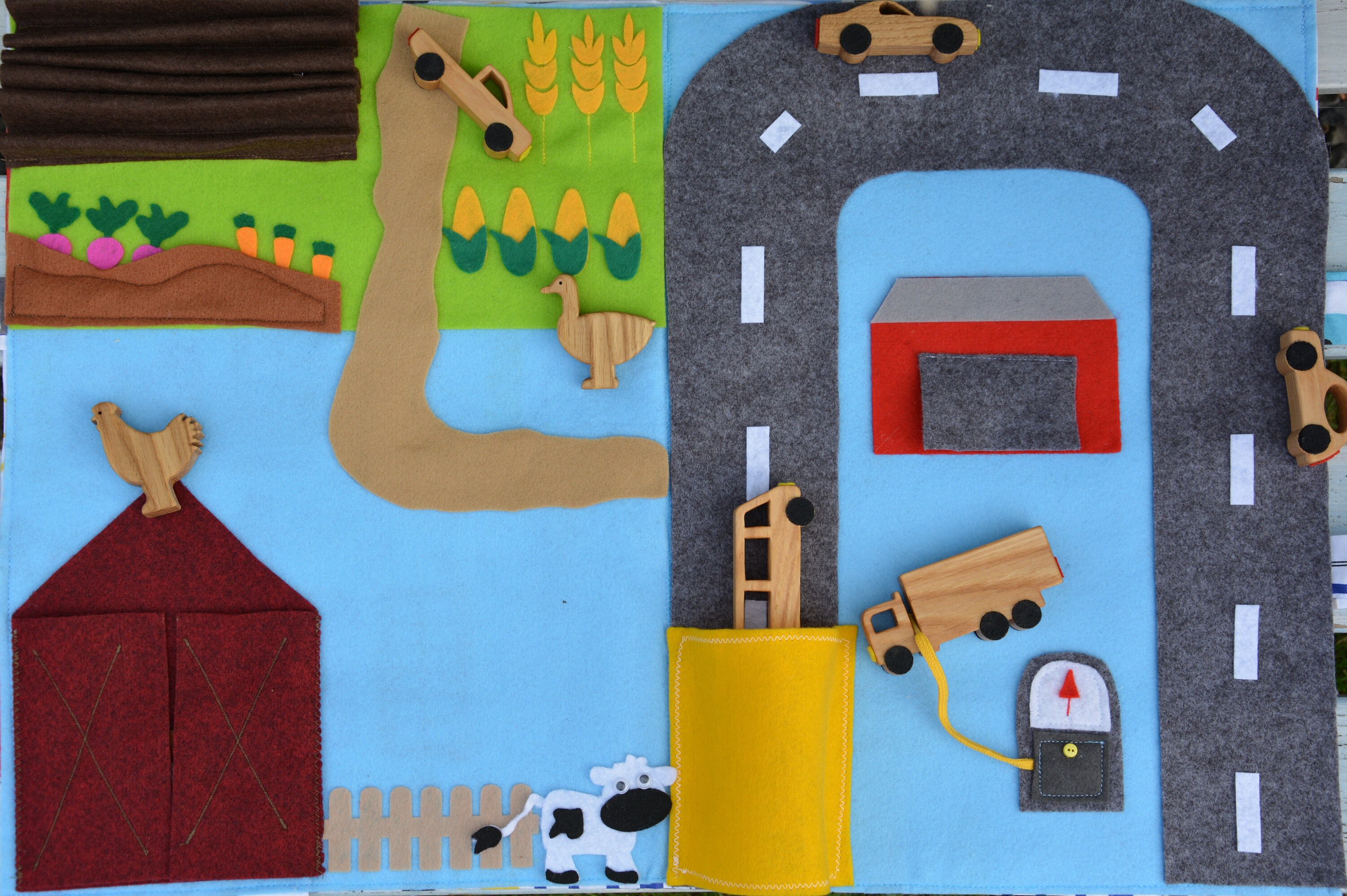 Felt Play Mat for Kids Kid Travel Activity Farm Fun Play - Etsy
