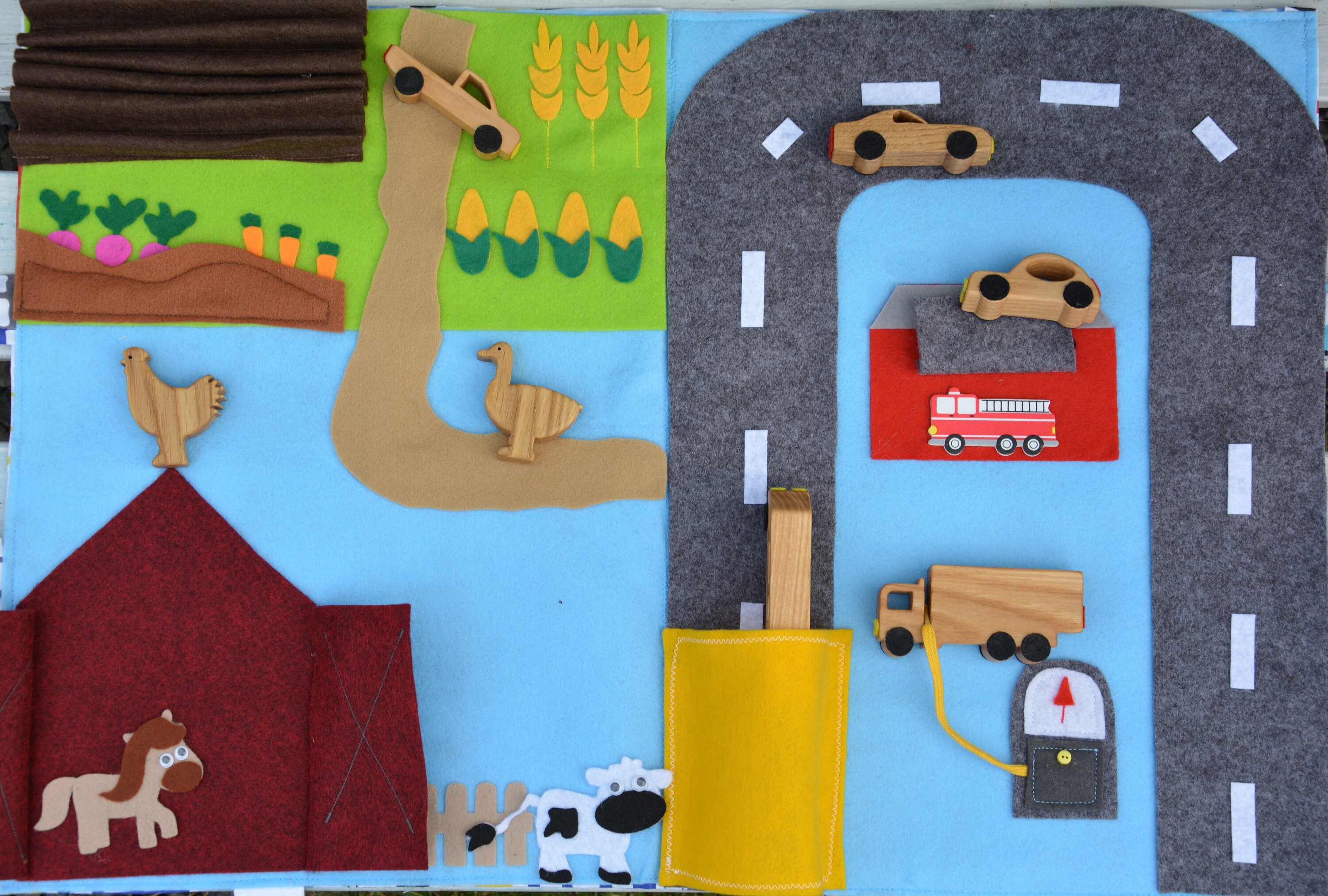 Felt Play Mat for Kids Kid Travel Activity Farm Fun Play - Etsy