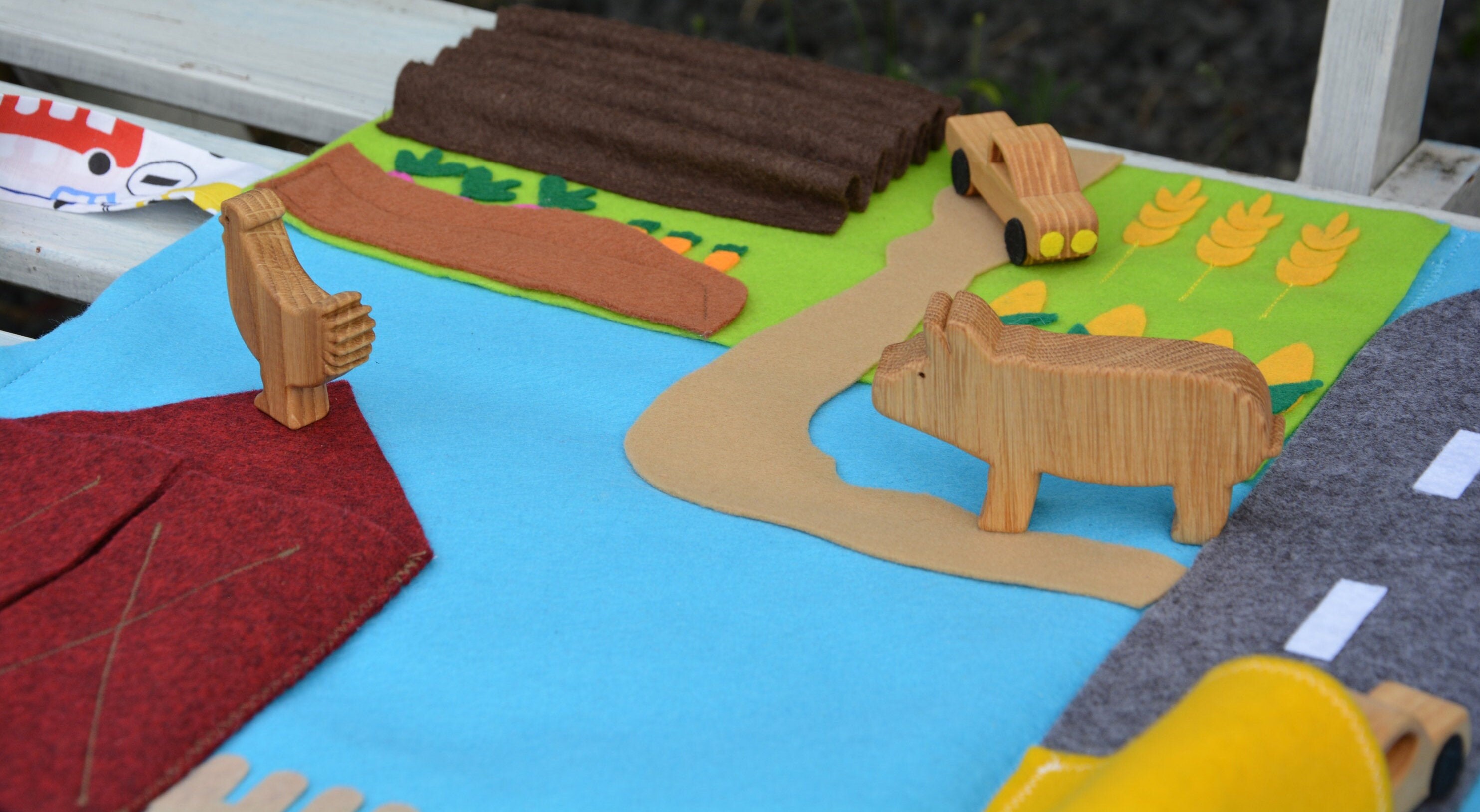 Felt Play Mat for Kids Kid Travel Activity Farm Fun Play - Etsy