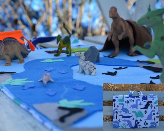 Dino land play mat fabric foldable play mat dino adventure | Etsy