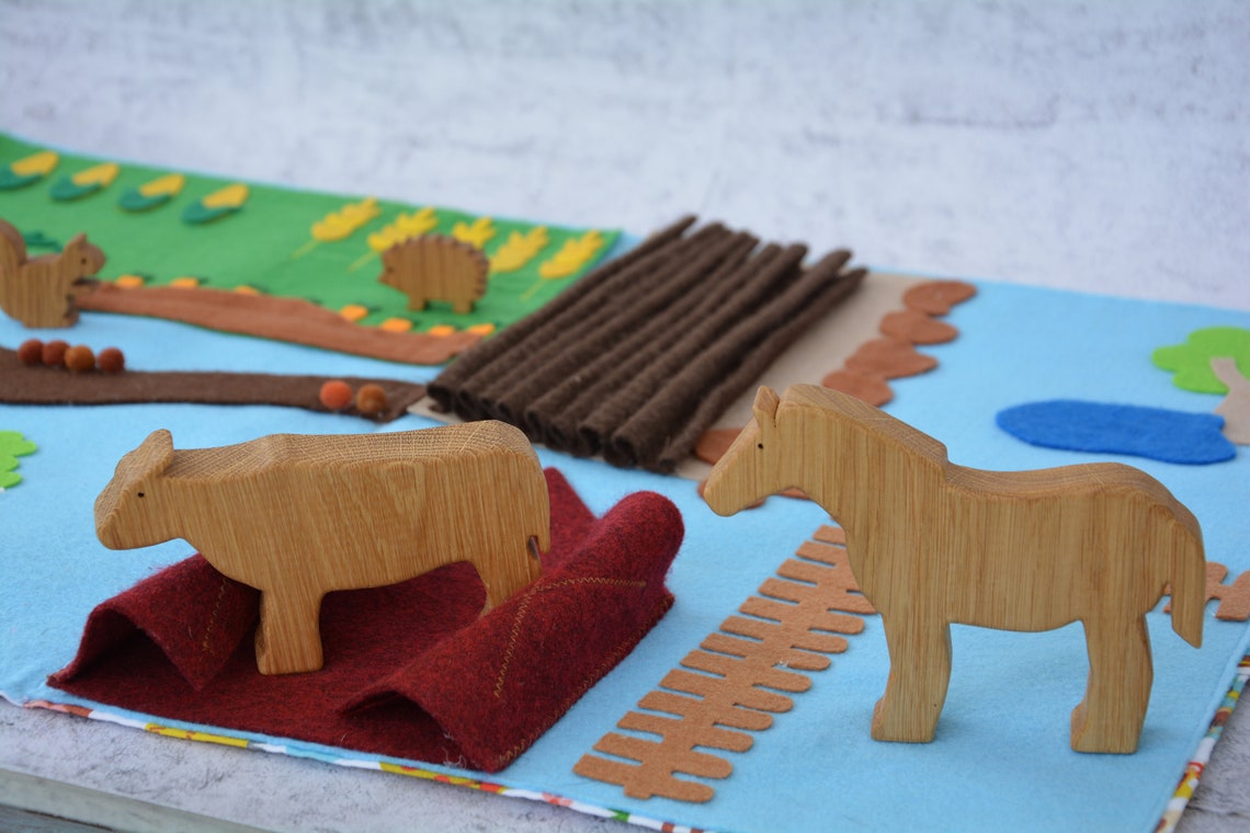 Farm Animals Play Mat for Kids My Little Farm Homestead Fun - Etsy