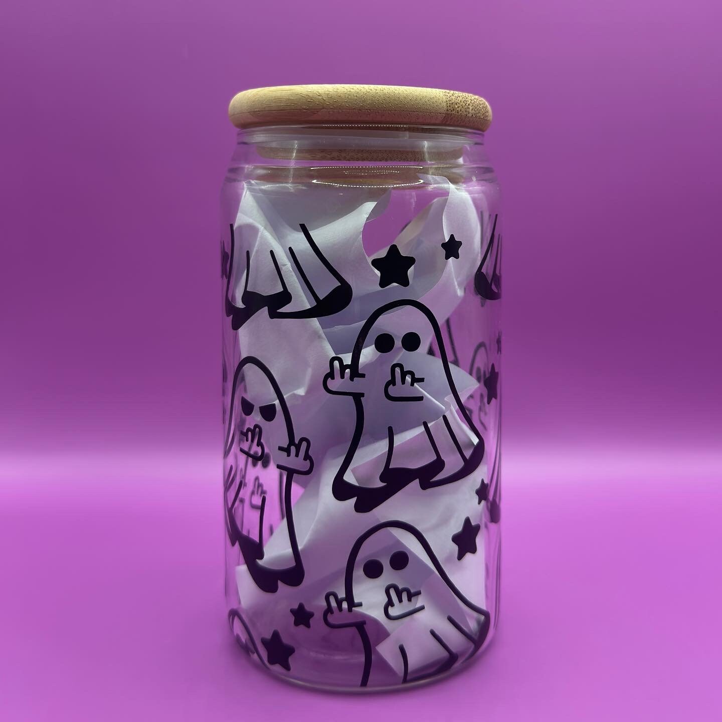 Ghost Middle Finger Glass Cup - Etsy