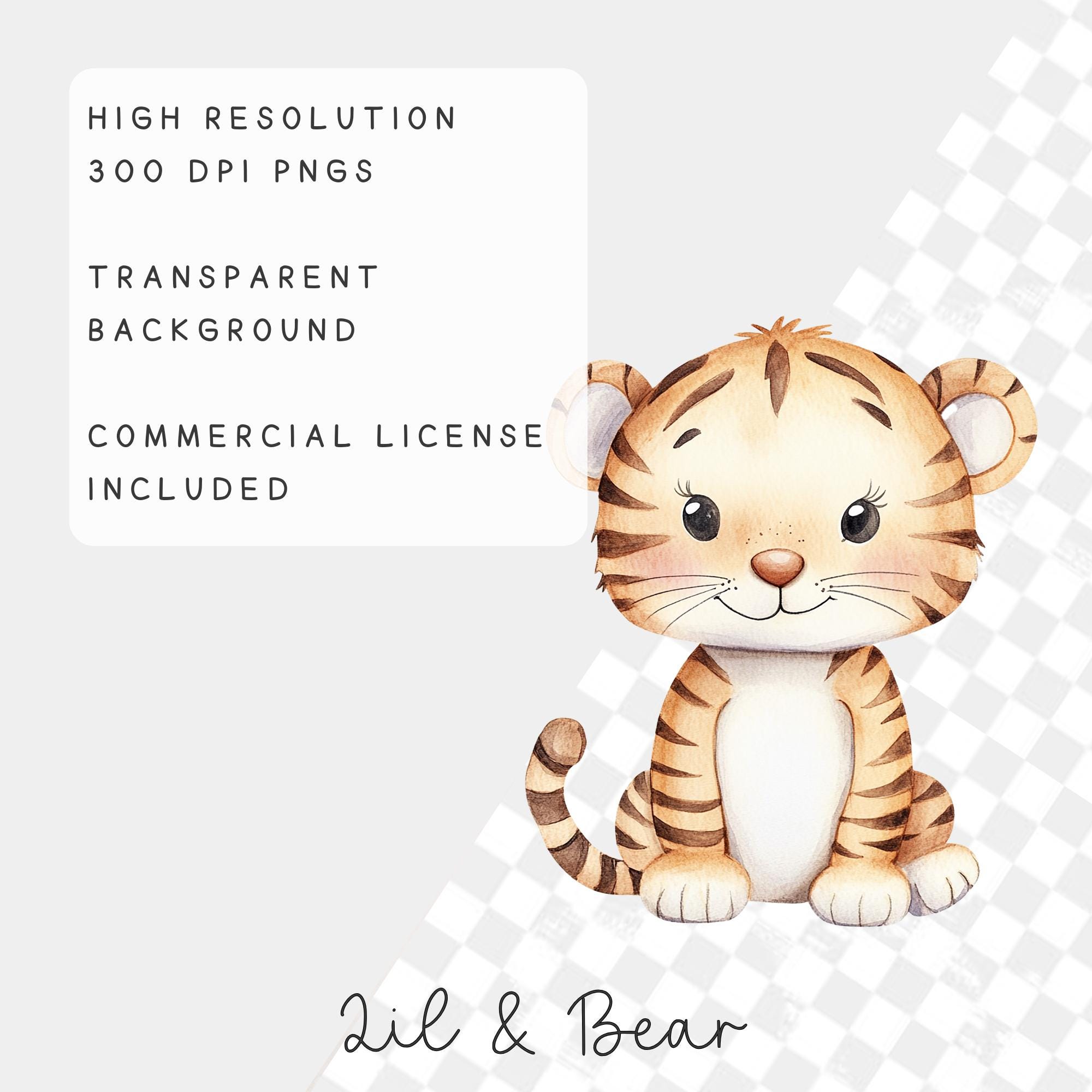 Cute Safari Animals Clipart, Jungle Animals Clipart, Commercial Use ...