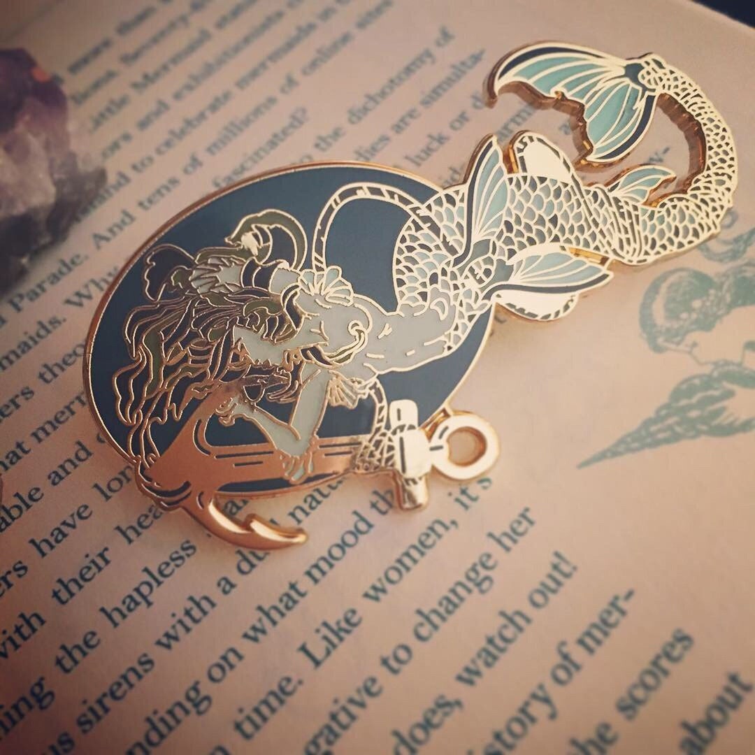 Mermaid Enamel Pin by Xia Hunt - Etsy