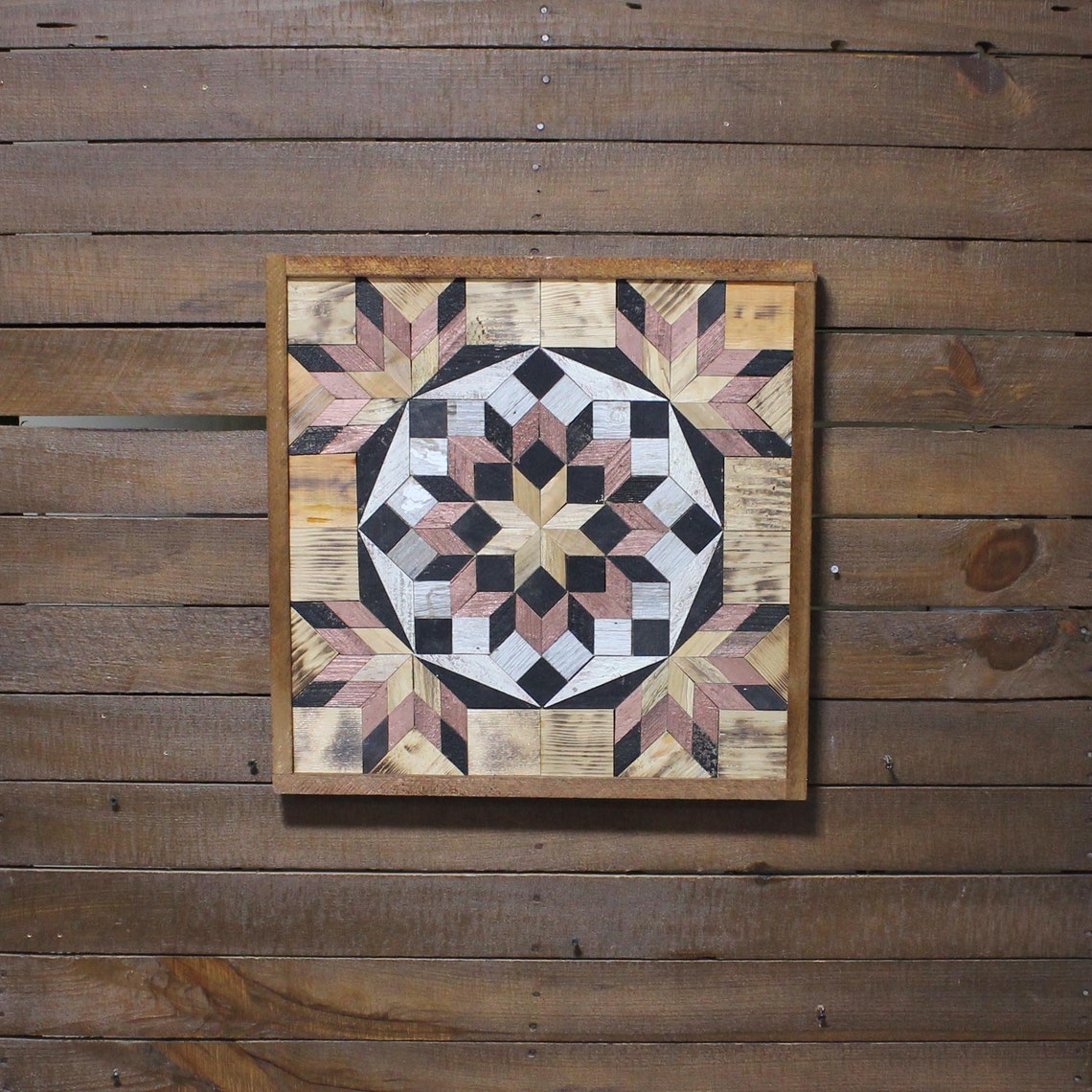 Amish Barn Quilt Wall Art 20.5 X 20.5 Metallic Cooper and - Etsy