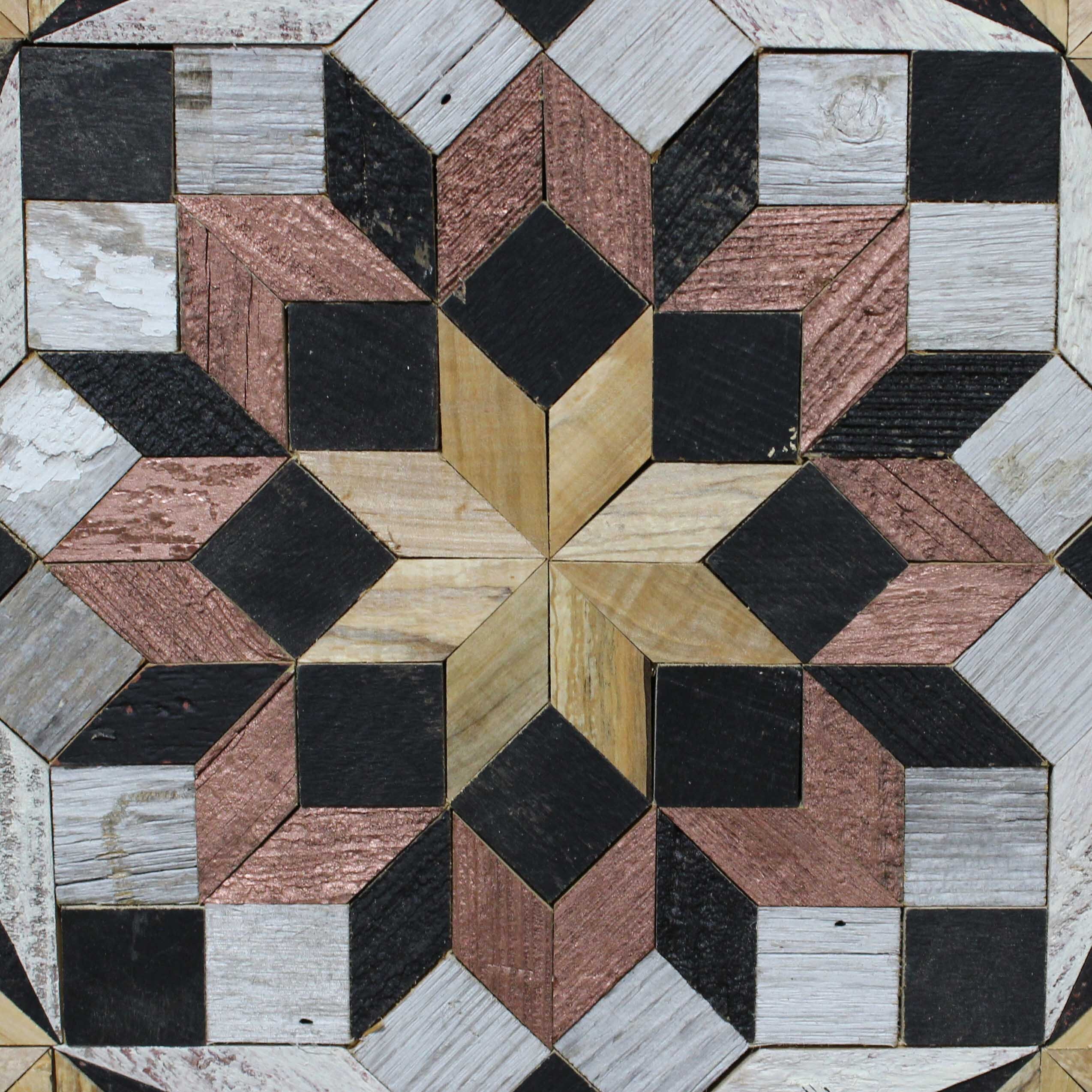 Amish Barn Quilt Wall Art 20.5 X 20.5 Metallic Cooper and - Etsy