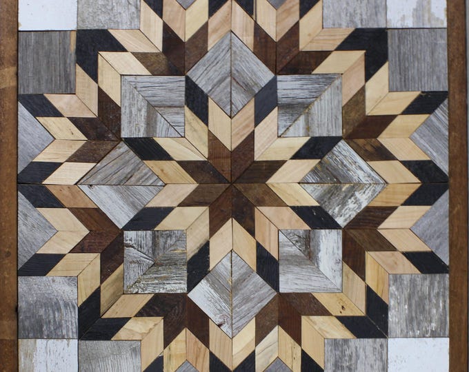 Amish Barn Quilt Wall Art 20.5 X 20.5 Neutral Tone Flower - Etsy