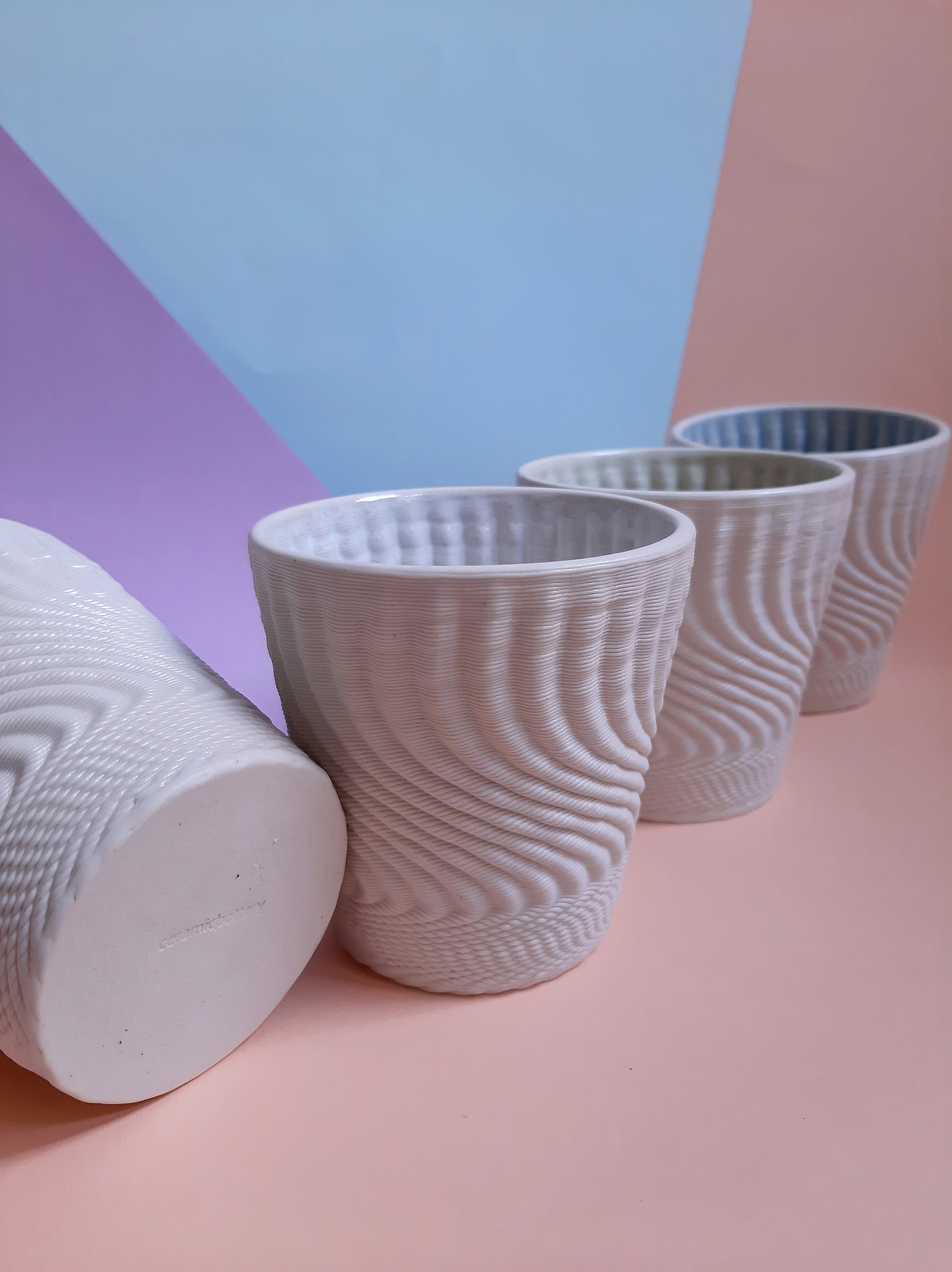 Ripple 3D Printed Porcelain Ceramic Mug Coffee Mug Tea Mug | Etsy