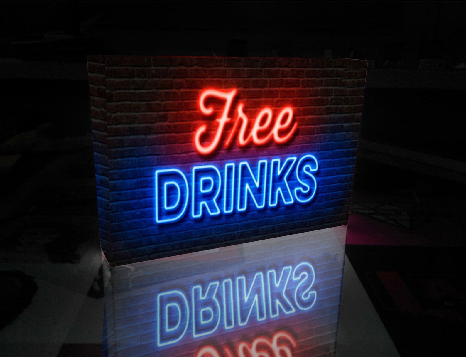 Free Drinks LED custom Neon Style sign Wedding drink lighted | Etsy