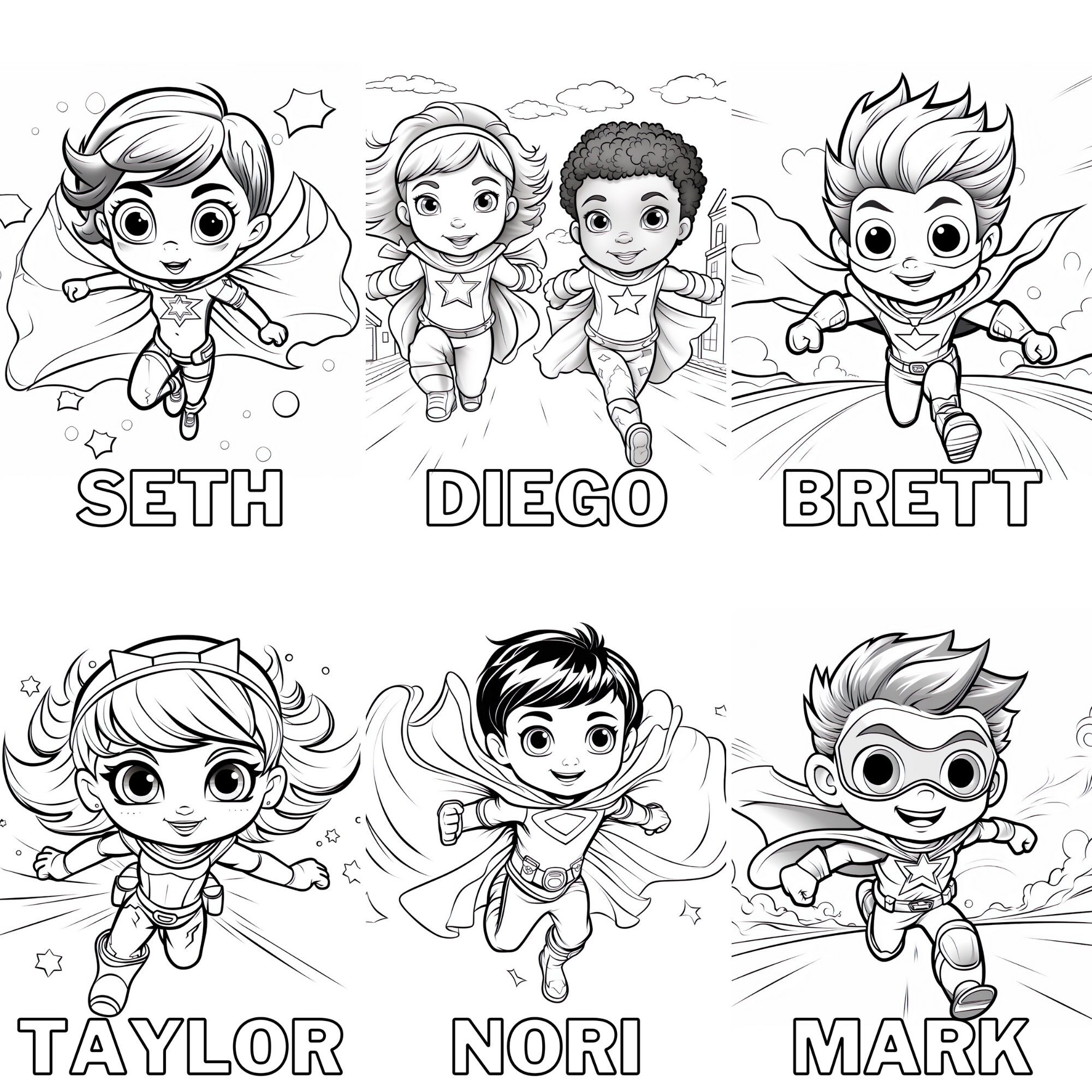 Personalized Coloring Pages Printable superhero Custom Name ...
