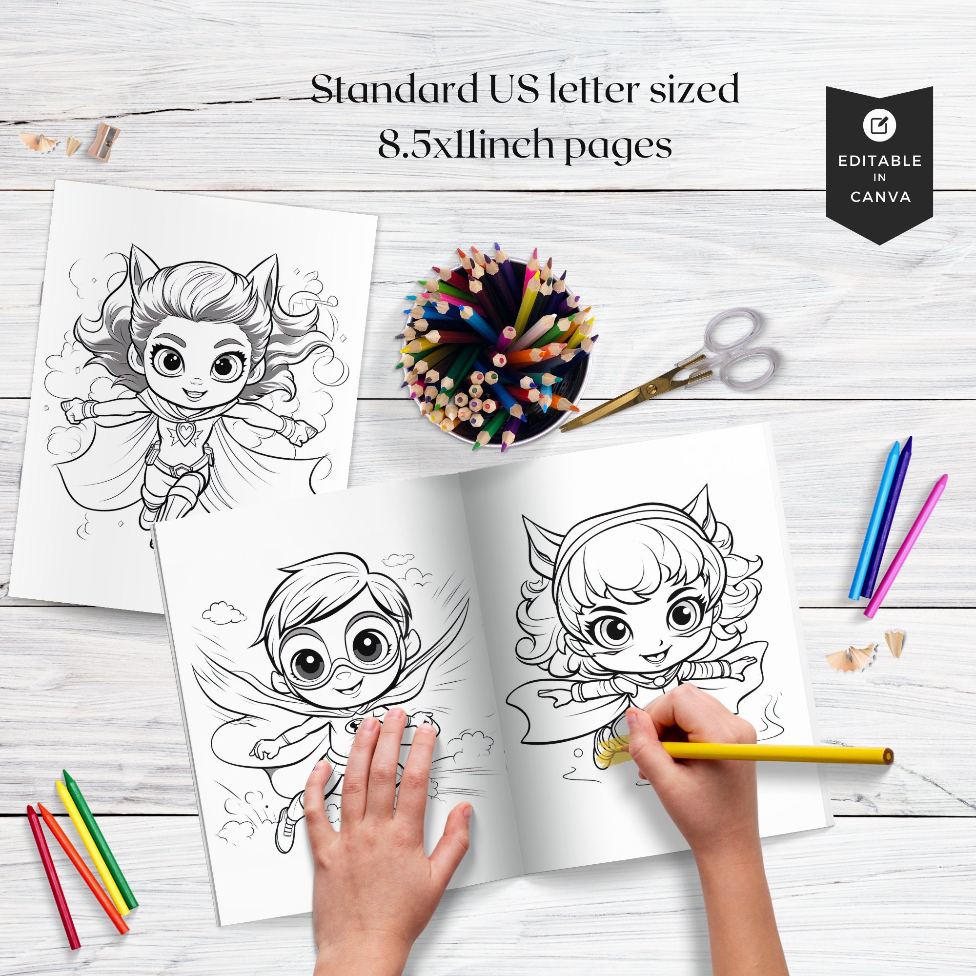 Superhero Coloring Pages | Diverse Inclusive Superkids (digital ...