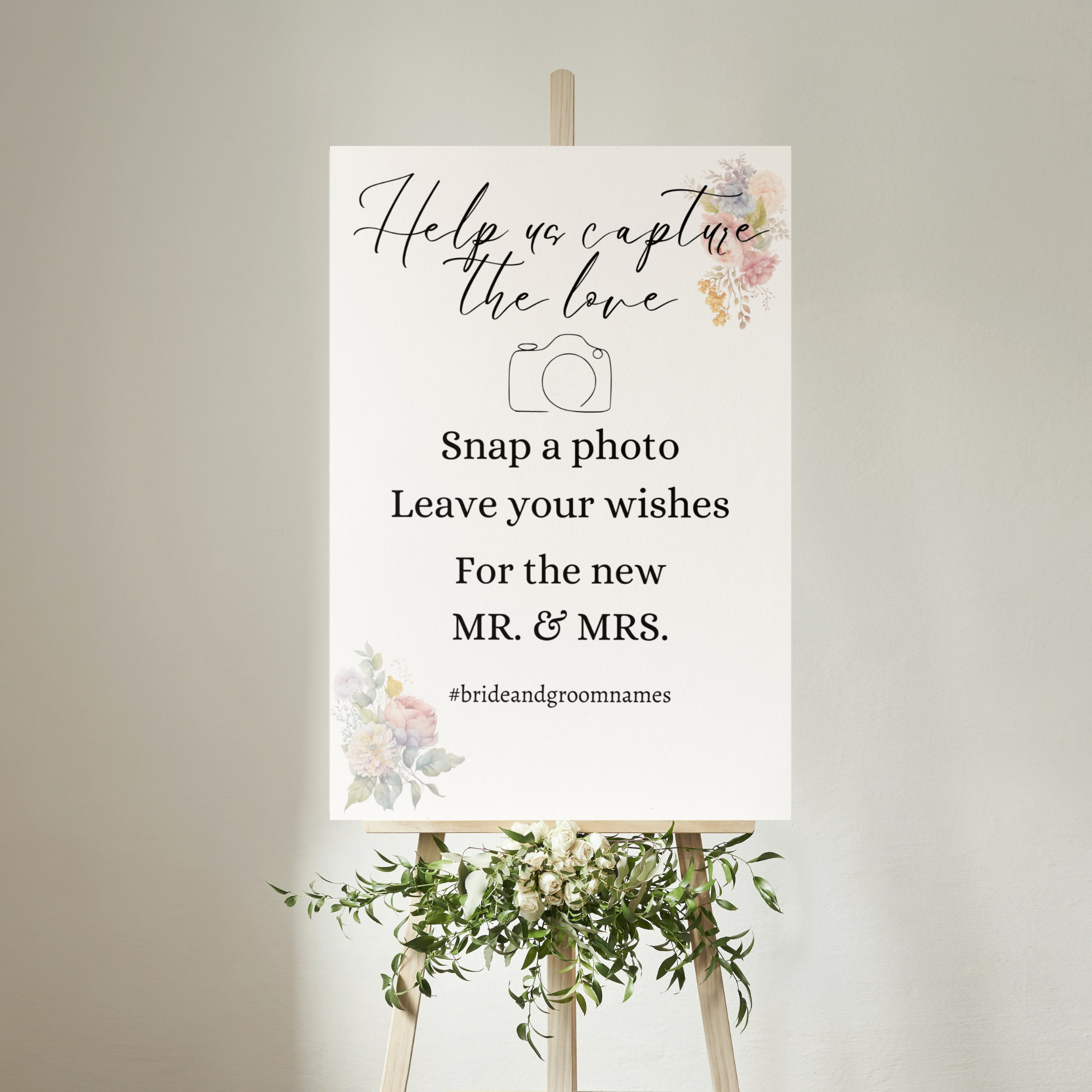 Wedding Capture the Love Signs | Minimalist Wedding Photo Sign ...