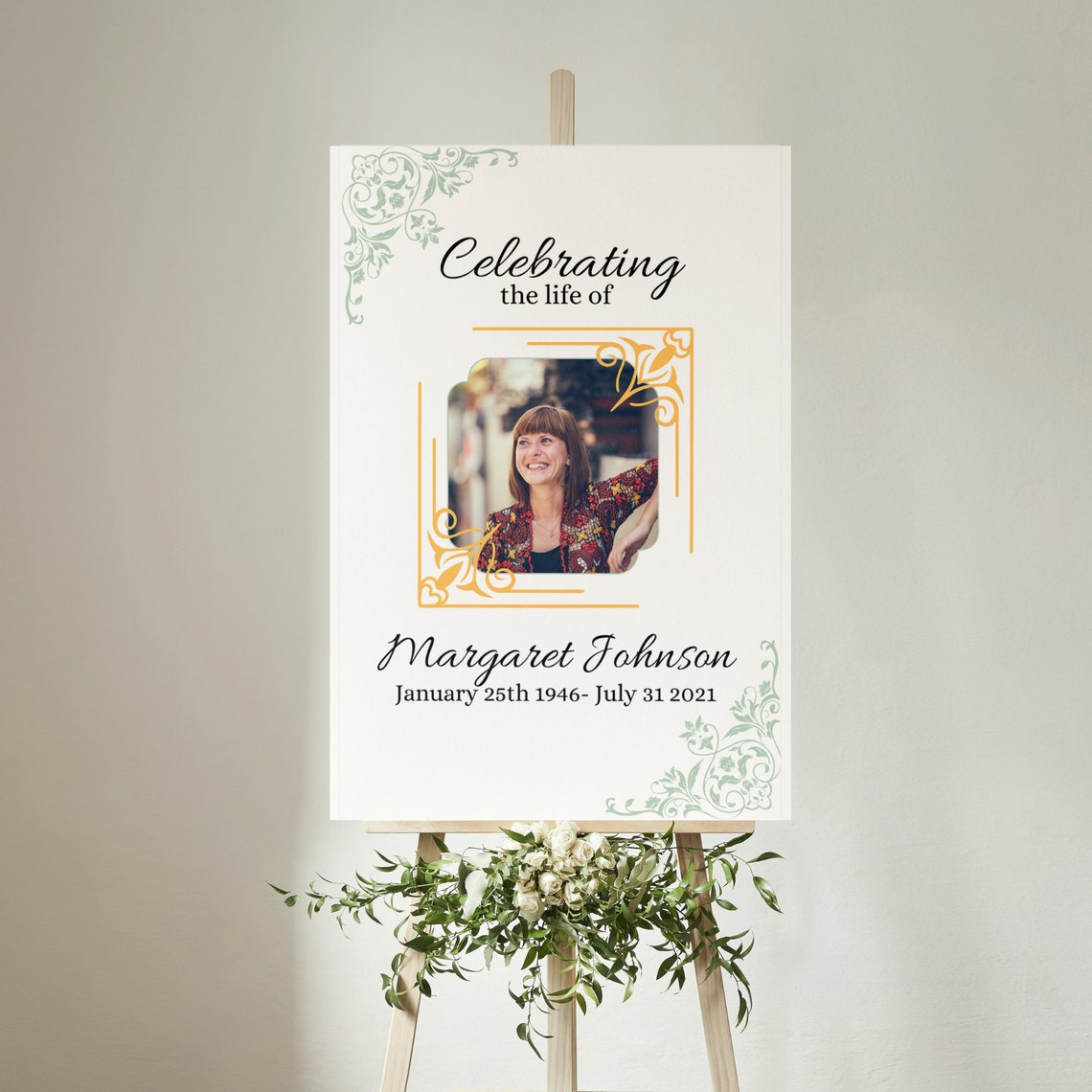 Funeral Sign Template, Canva Printable, Editable Obituary, in Loving ...