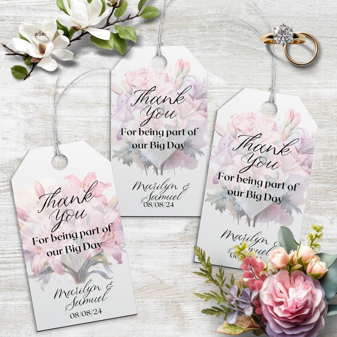 Editable Thank You Tag | Printable Favor Tag Template| Thank You for ...