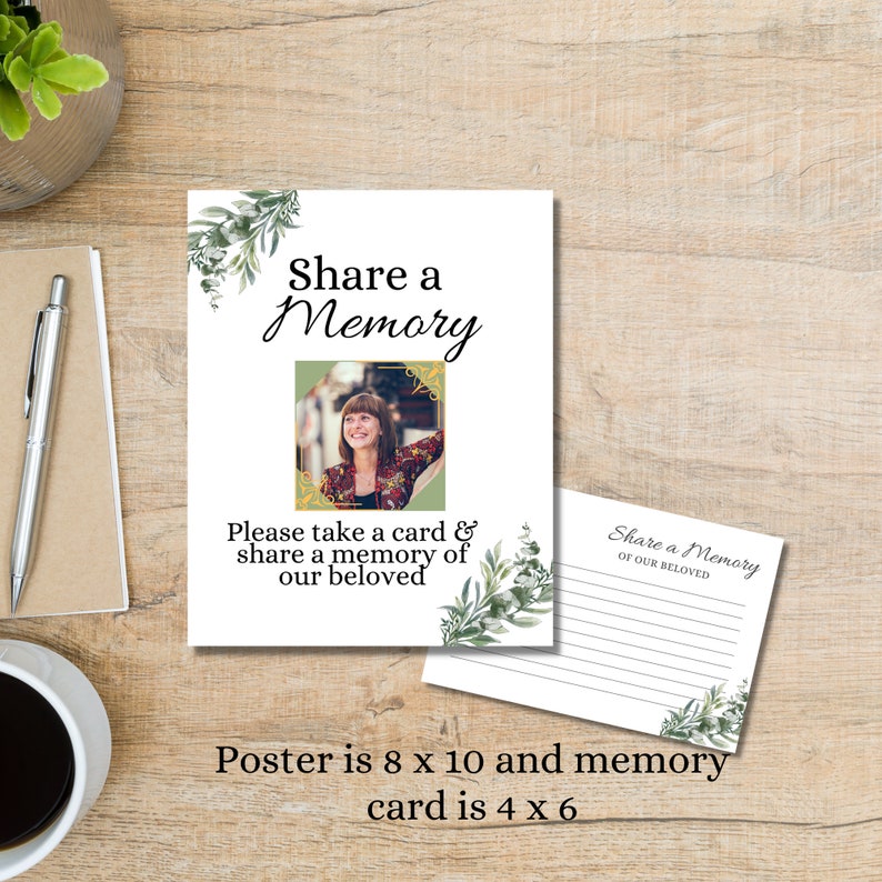 Funeral Share a Memory Template, Canva Funeral Printable, Editable ...