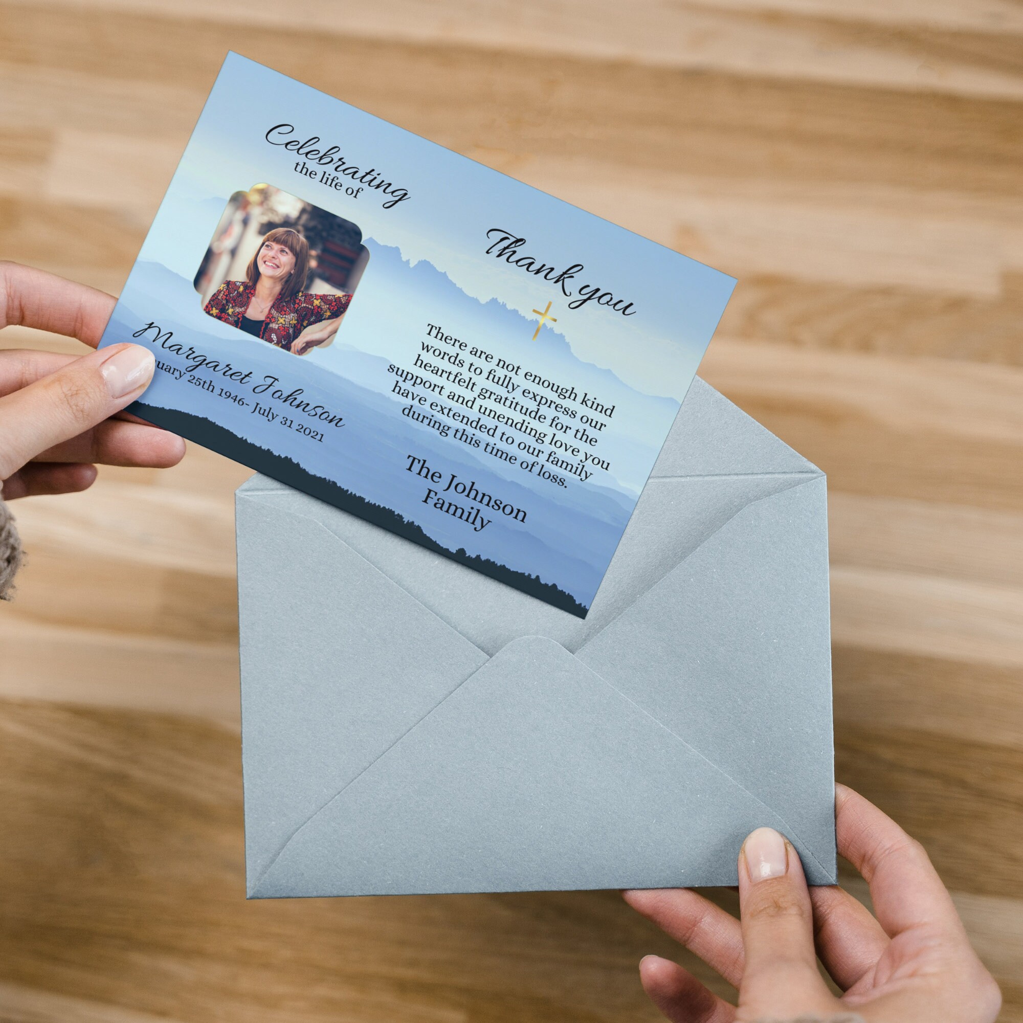 Funeral Thank You Template, Canva Funeral Printable, Editable Memorial ...