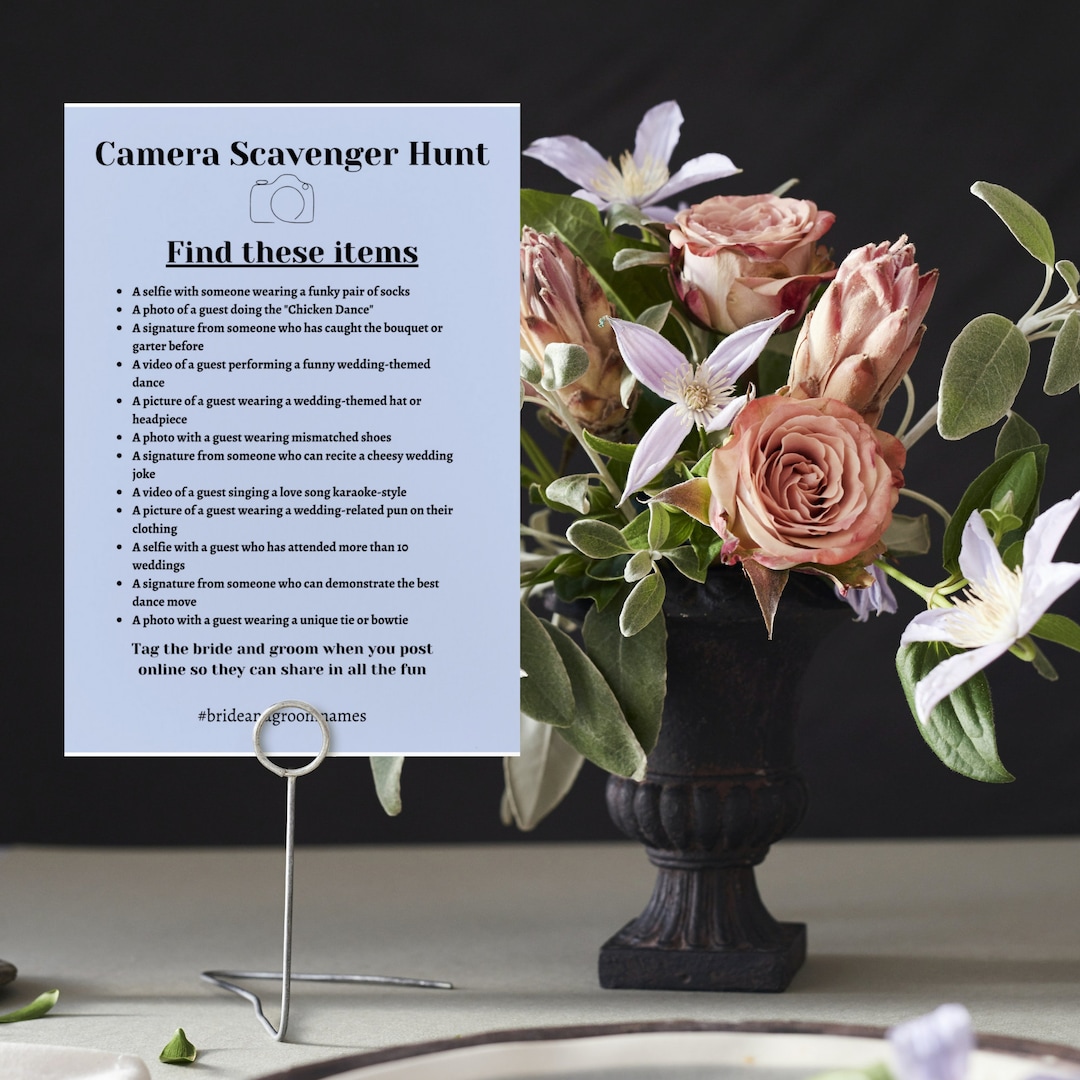 Wedding Camera Scavenger Hunt Sign | Minimalist Wedding Photo Sign ...