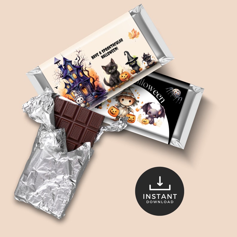 Customizable Chocolate Bar Wrapper, Halloween, Printable Candy Bar ...