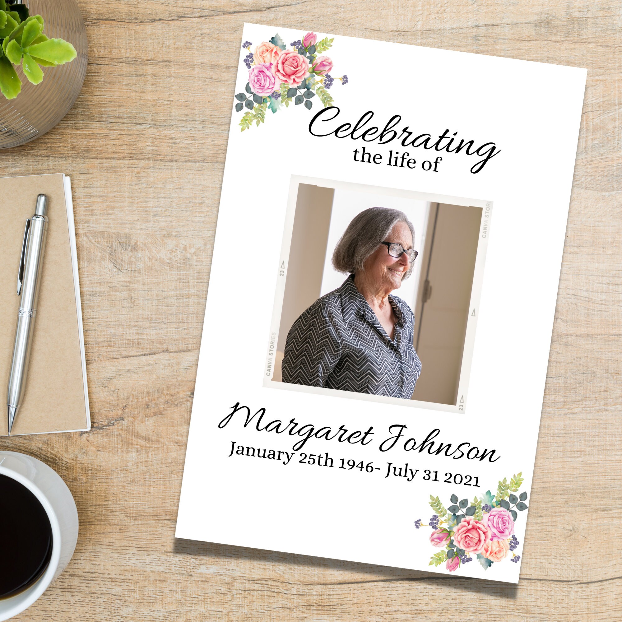 Funeral Sign Template, Canva Printable, Editable Obituary Funeral, in ...