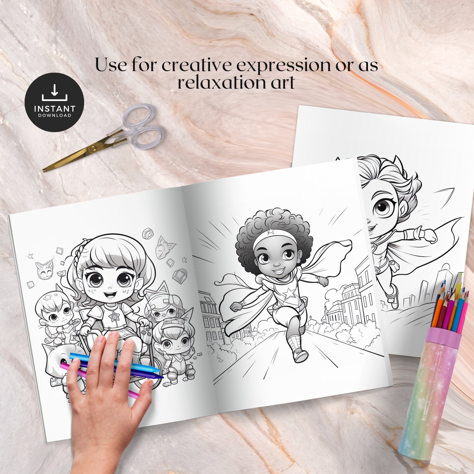 Superhero Coloring Pages | Diverse Inclusive Superkids (digital ...