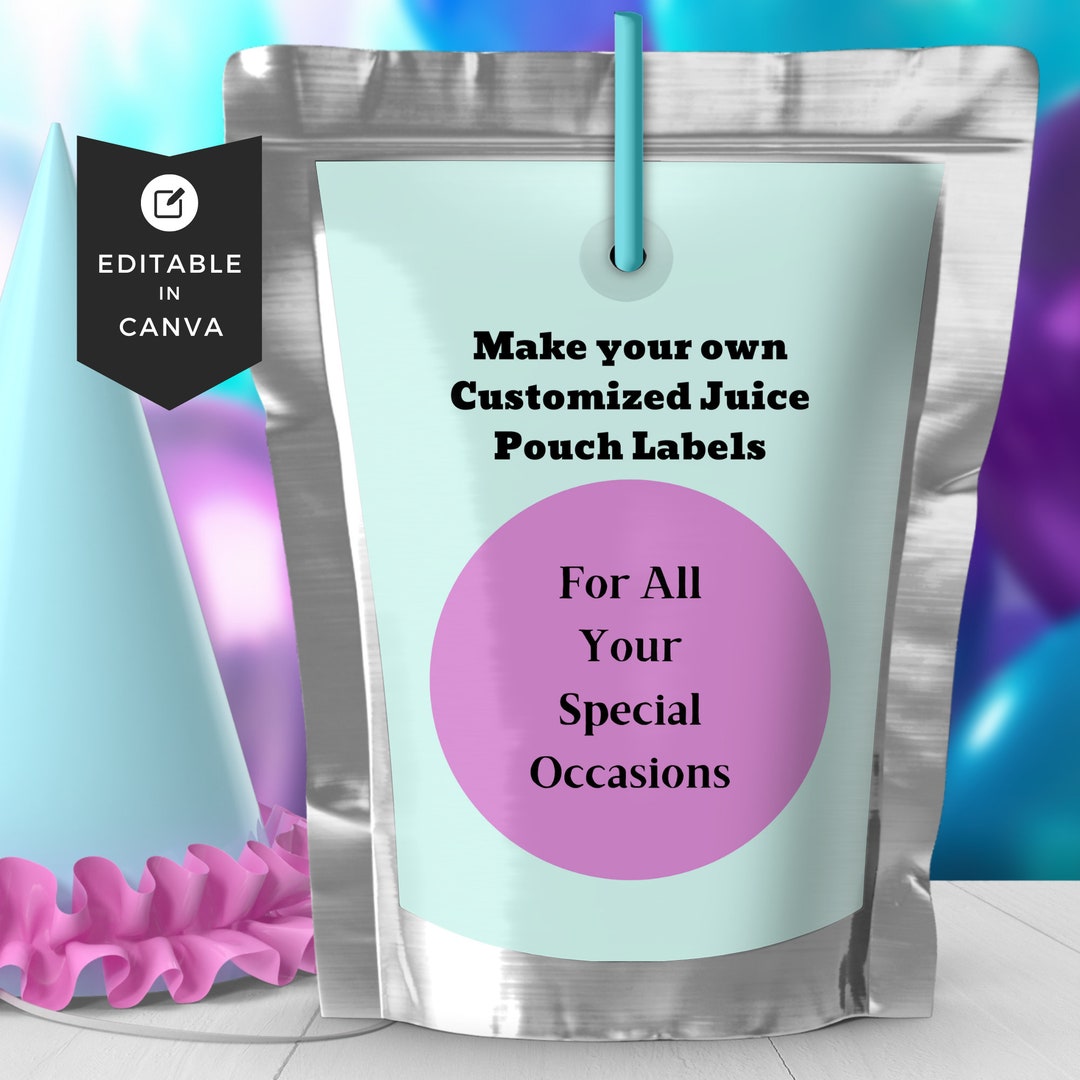 Customizable Juice Pouch Label, Instant Download| Easter|halloween ...