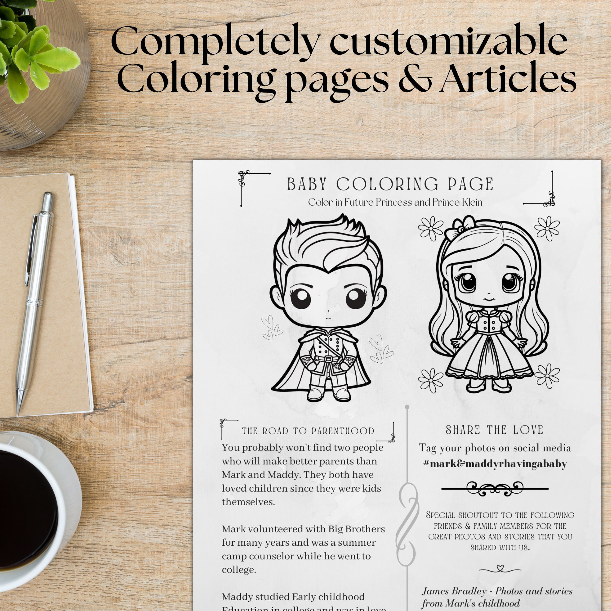 Customizable Newspaper| Birth Announcement Magazine| Newspaper Template ...