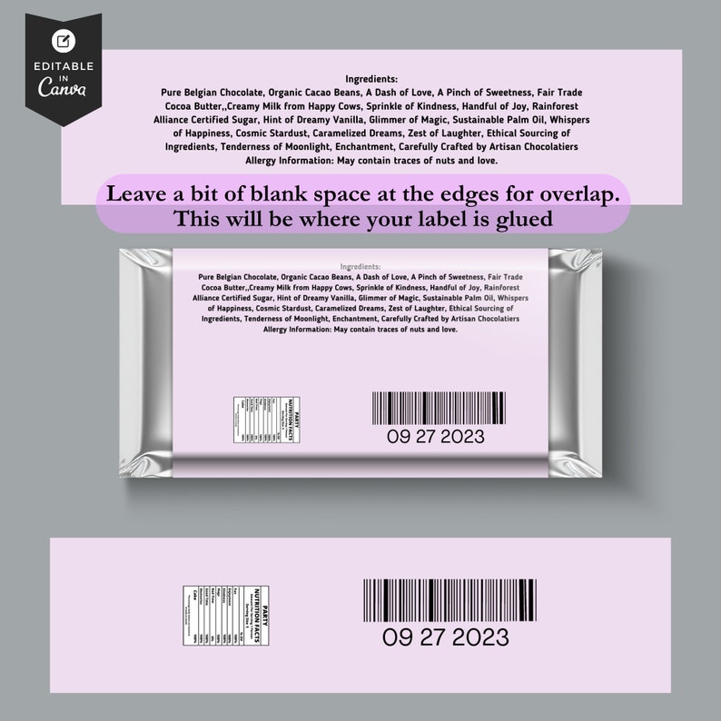 Customizable Chocolate Bar Wrapper, Instant Download, Wedding|printable ...