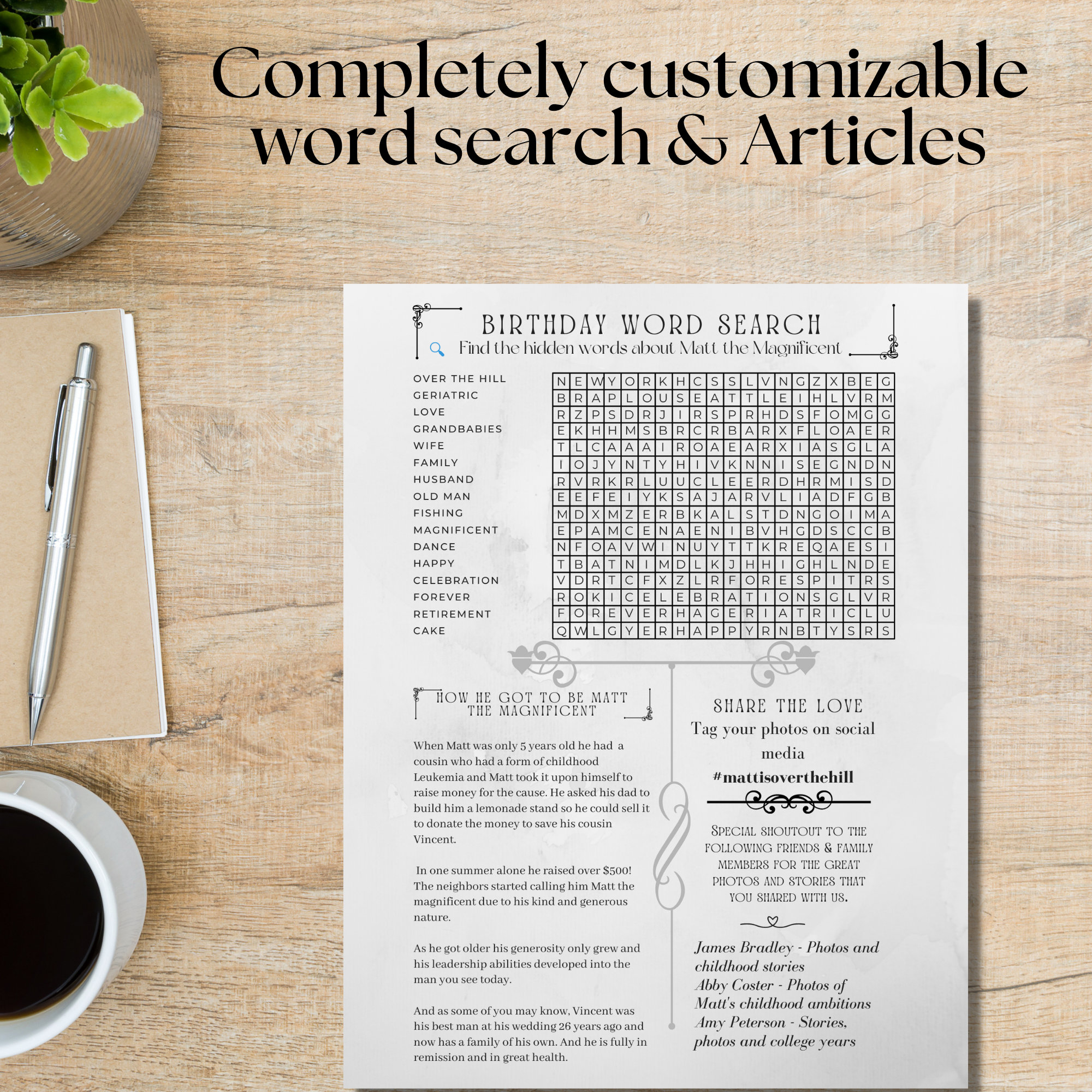 Custom Newspaper| Birthday Magazine| Newspaper Template| Articles ...