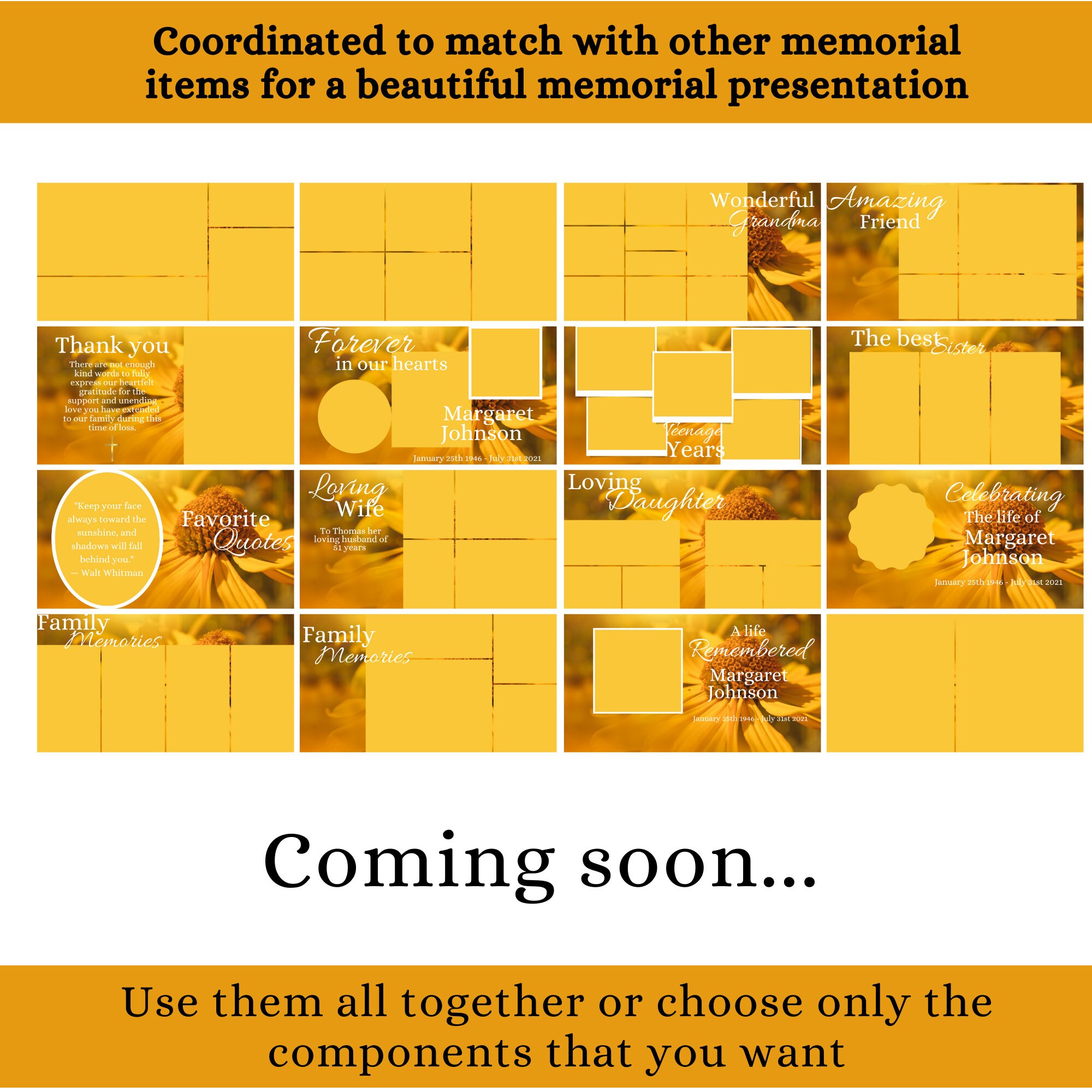 Funeral Photo Slideshow Template, Memorial Video for Woman, Celebration ...