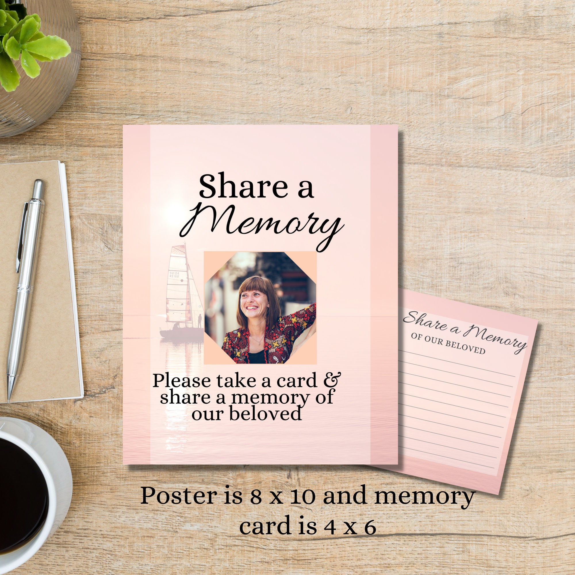 Funeral Share a Memory Template, Canva Funeral Printable, Editable ...