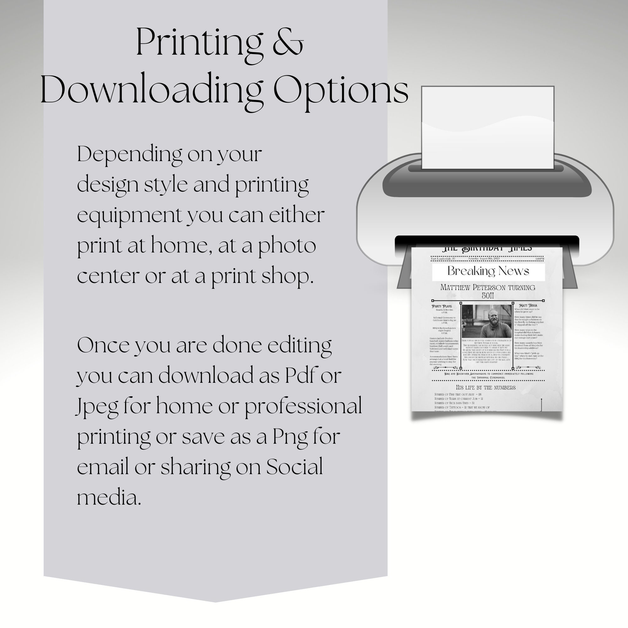 Custom Newspaper| Birthday Magazine| Newspaper Template| Articles ...