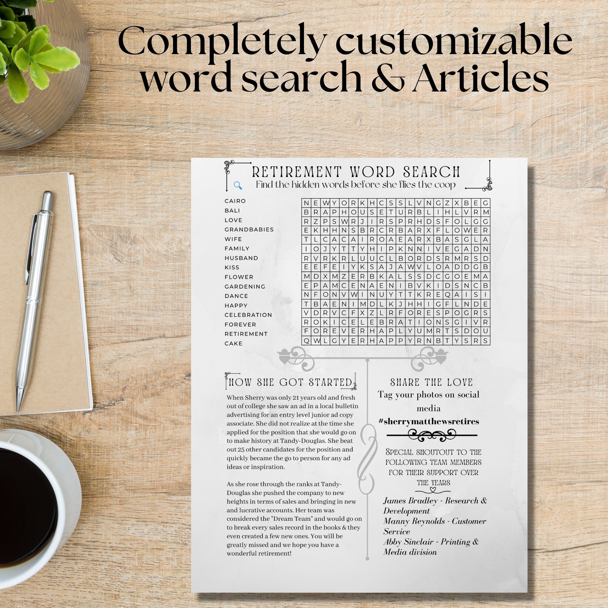 Custom Newspaper| Retirement Magazine| Template| Articles Infographic ...