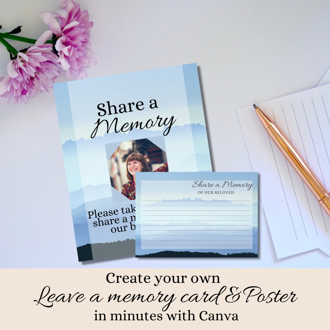Funeral Share a Memory Template, Canva Funeral Printable, Editable ...