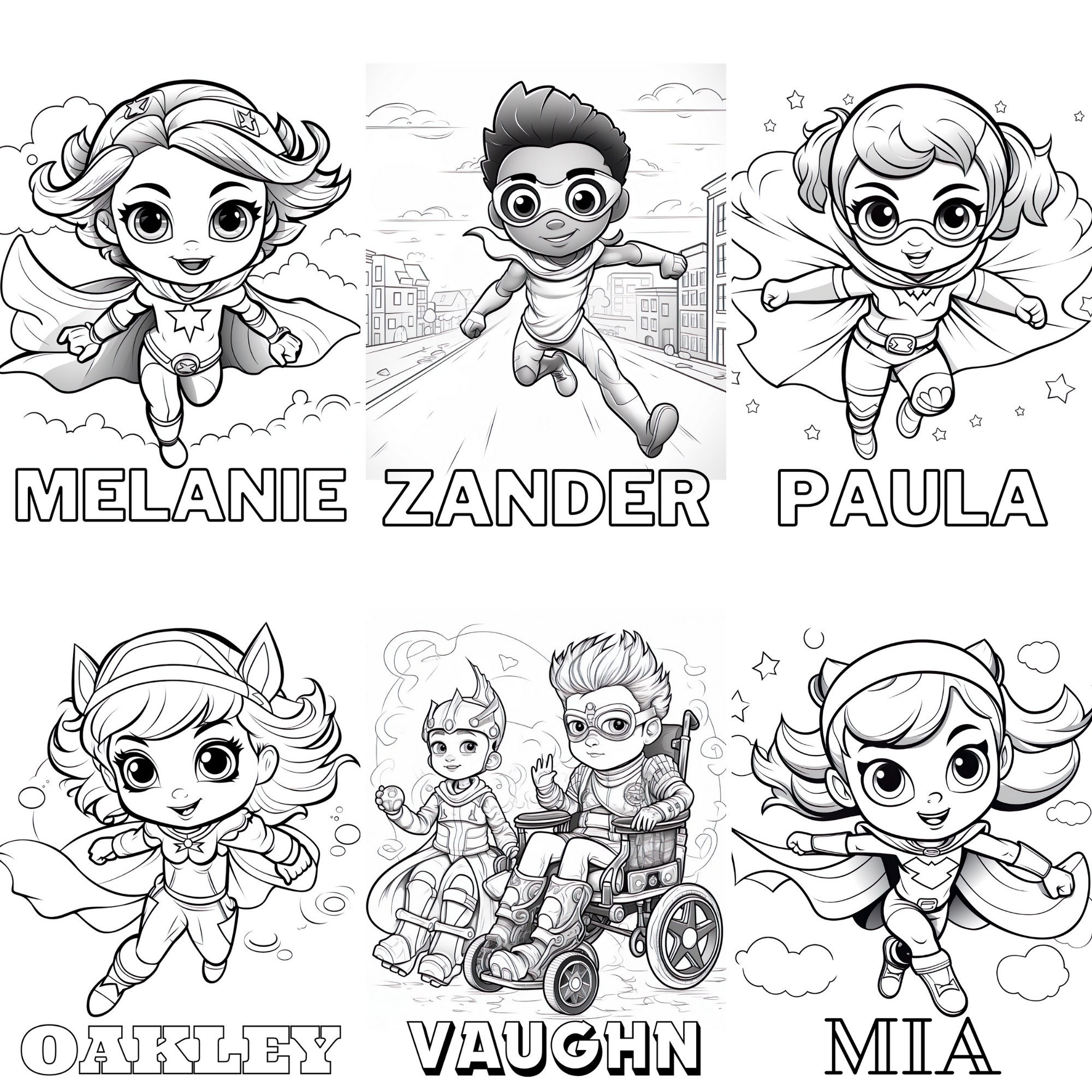 Personalized Coloring Pages Printable superhero Custom Name ...