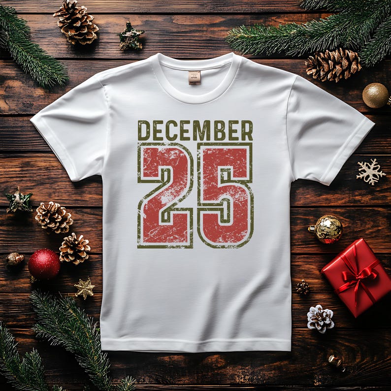 Distressed December 25 Svg Png, Vintage Christmas Svg, Retro Christmas ...