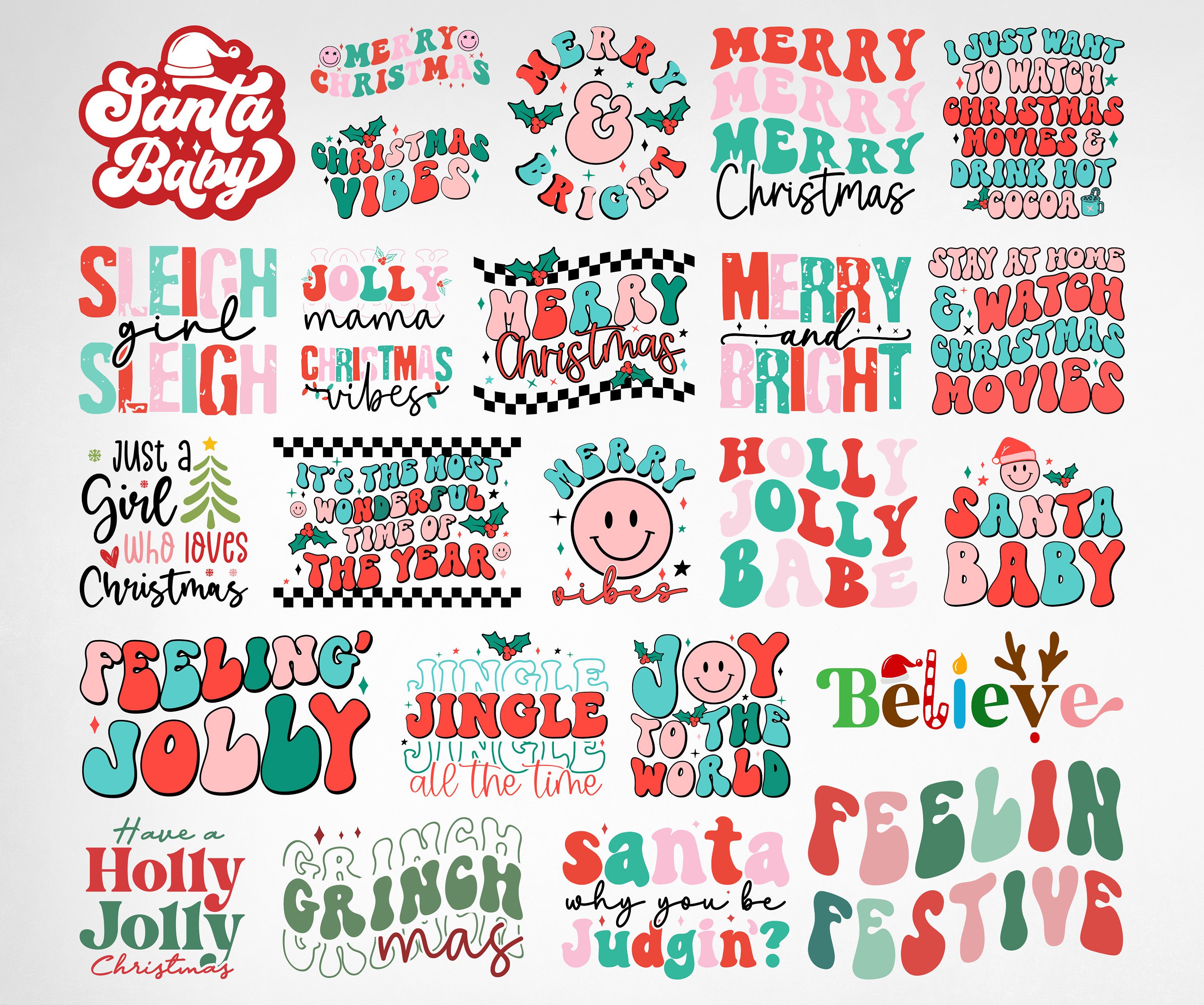Retro Christmas Svg Bundle Christmas Retro Svg Christmas - Etsy